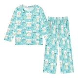 DIXRUYEE Fleece Pajama Set Loose Style Elastic Waist Pockets Avocado ...