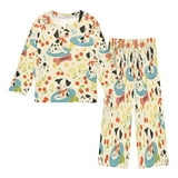 DIXRUYEE Fleece Pajama Set Loose Style Elastic Waist Pockets Avocado ...