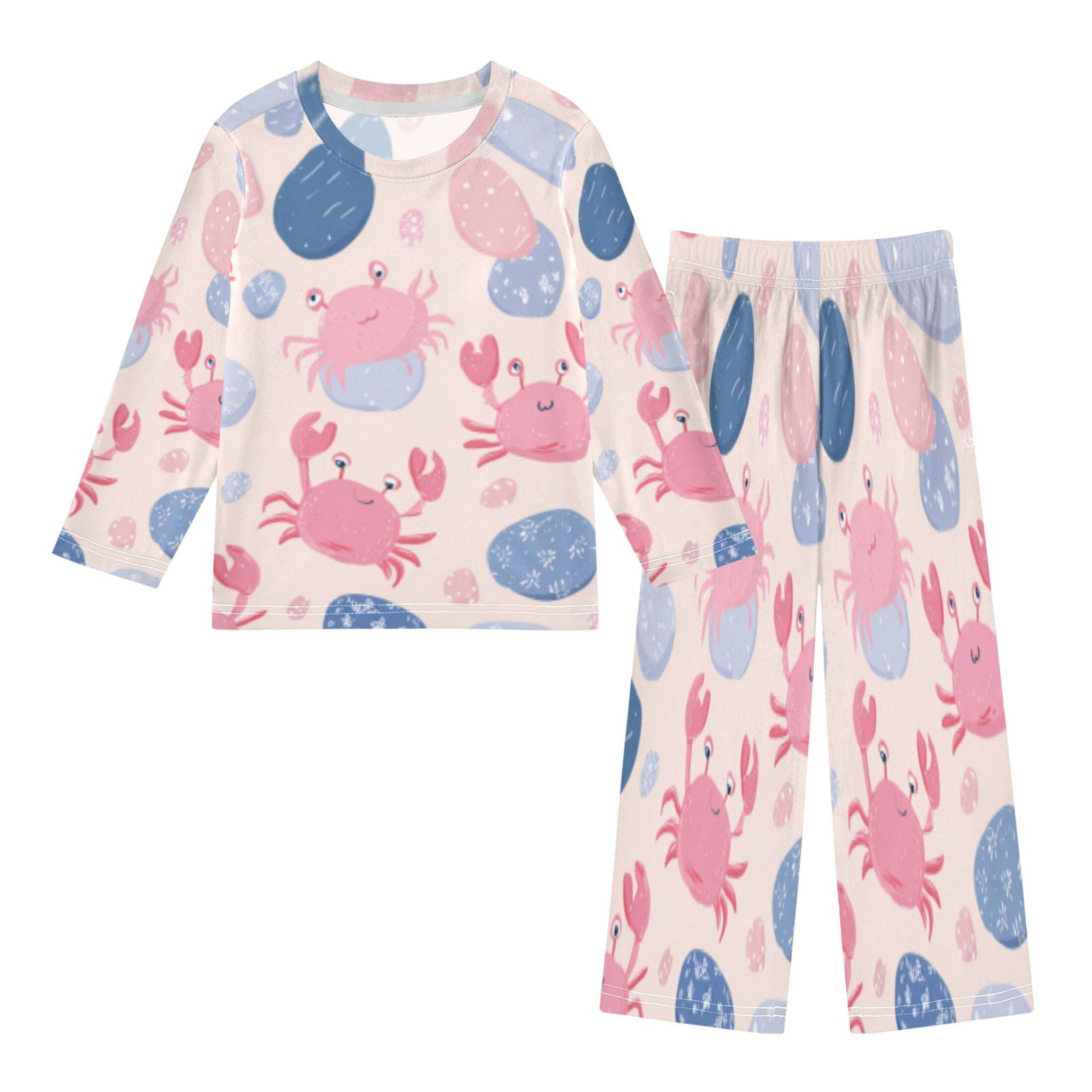 DIXRUYEE Fleece Pajama Set Loose Style Elastic Waist Pockets Pastel ...