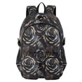 DIXRUYEE Gothic Black Rose Backpack for School 14”Laptop Compatible ...