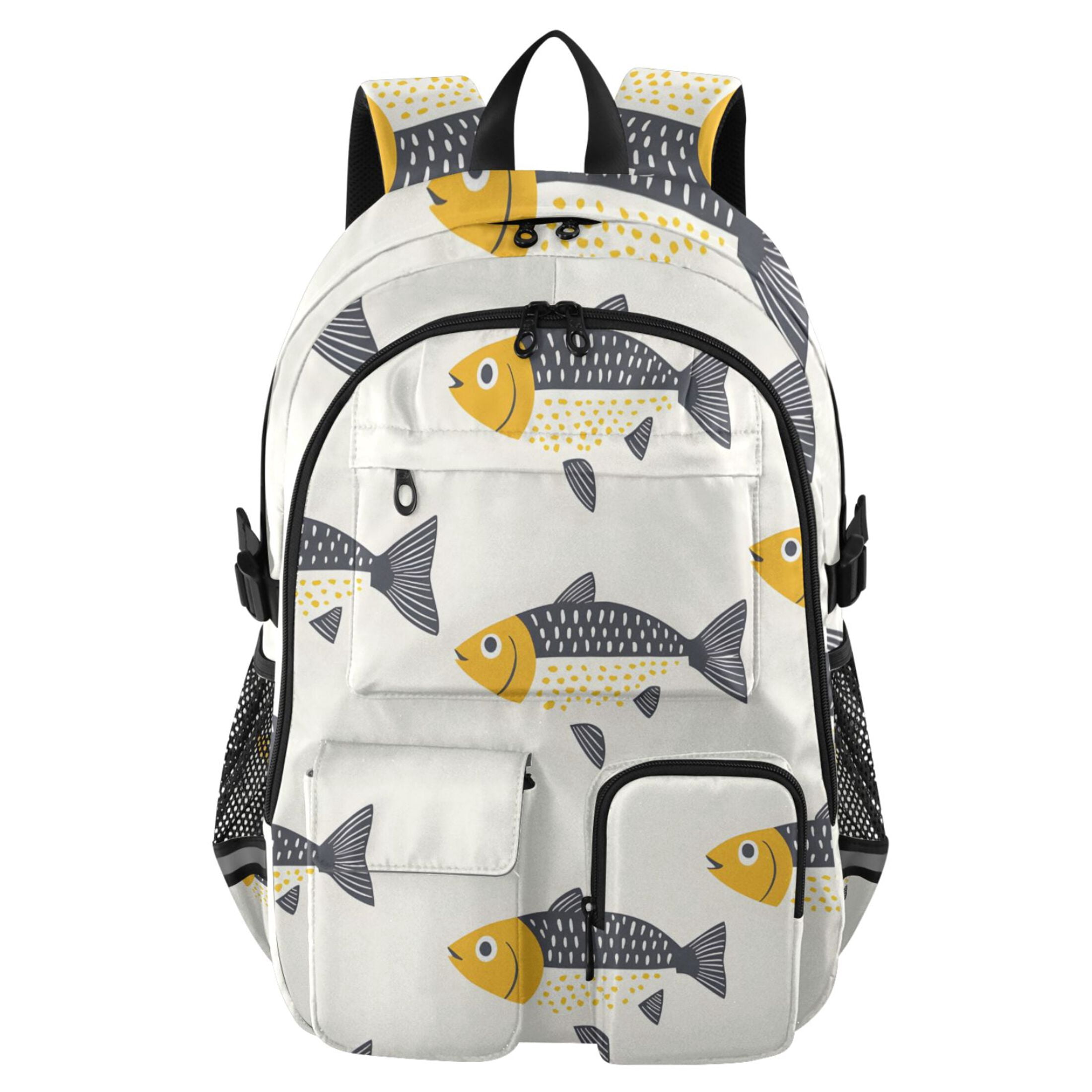 DIXRUYEE Graphicfish Pattern Backpack for School 14”Laptop Compatible ...