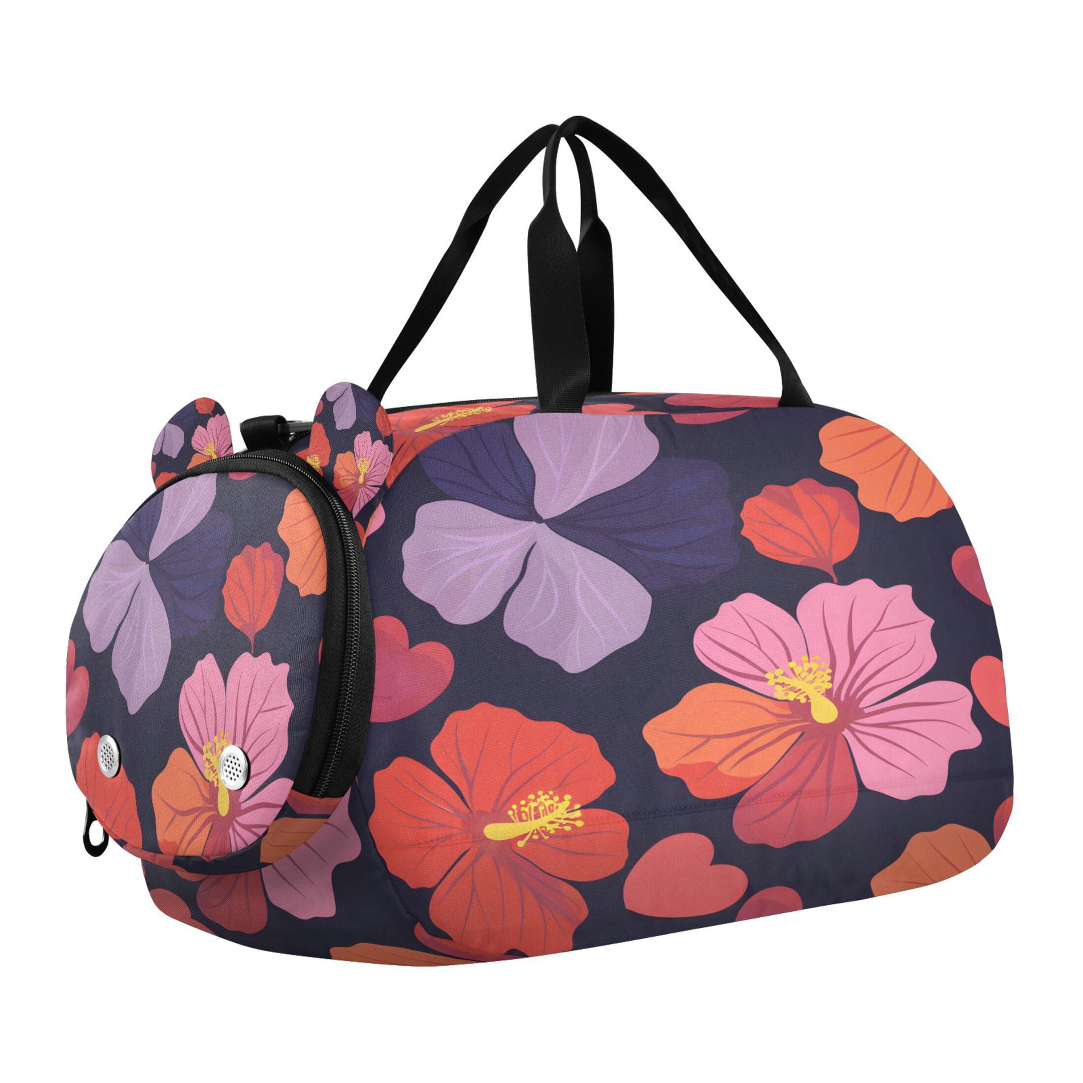 DIXRUYEE Hibiscus Flower Love Pattern Scale Duffel Bag With Ventilated ...
