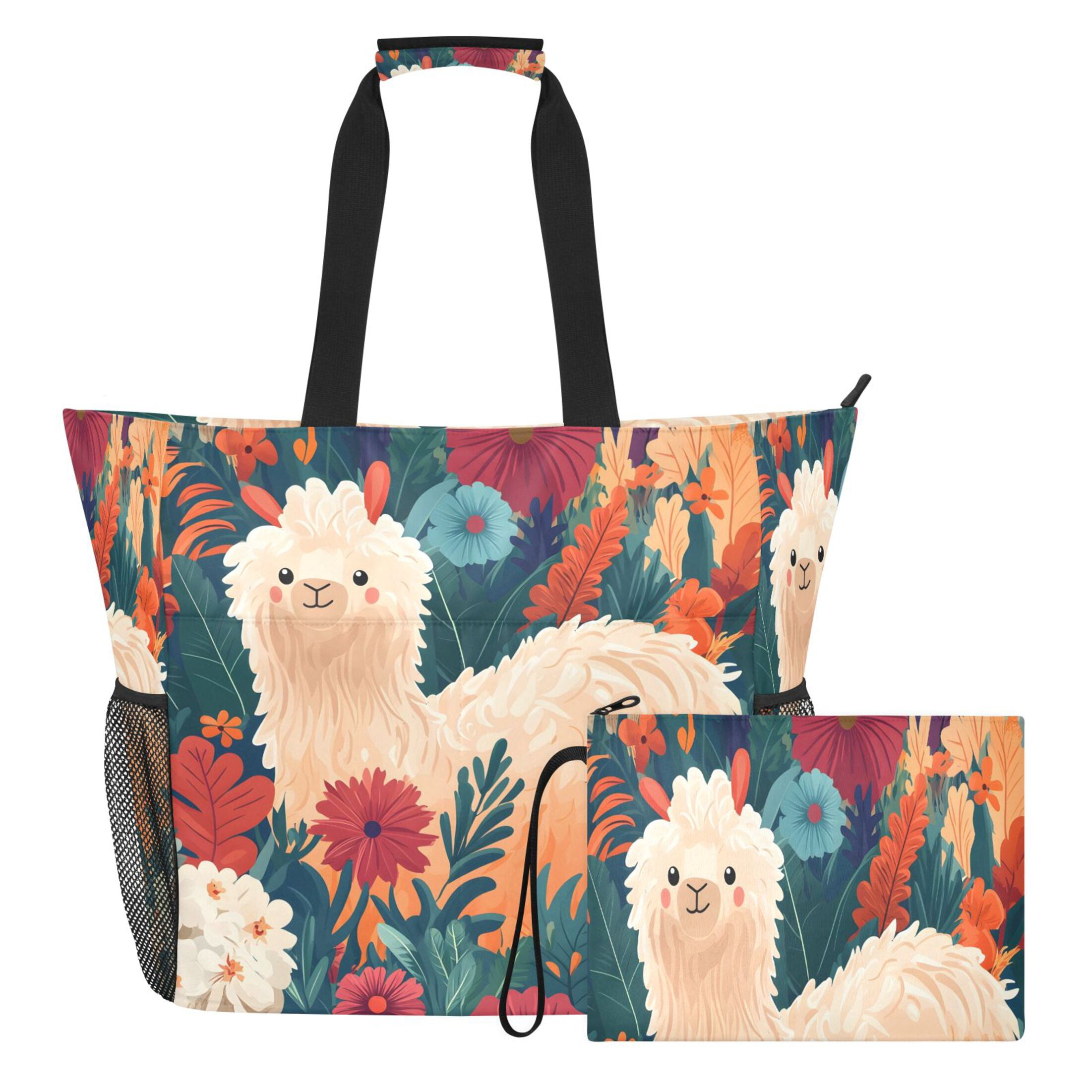 DIXRUYEE Large Water-Resistant Tote Bag with Wet Pocket & Matching ...
