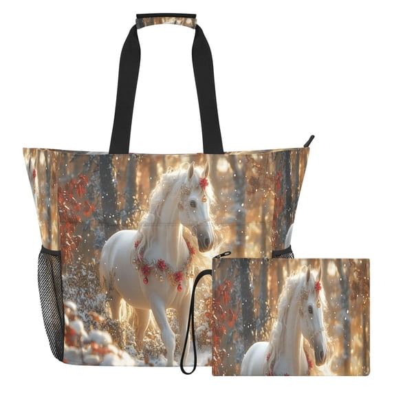 DIXRUYEE Large Water-Resistant Tote Bag with Wet Pocket & Matching ...
