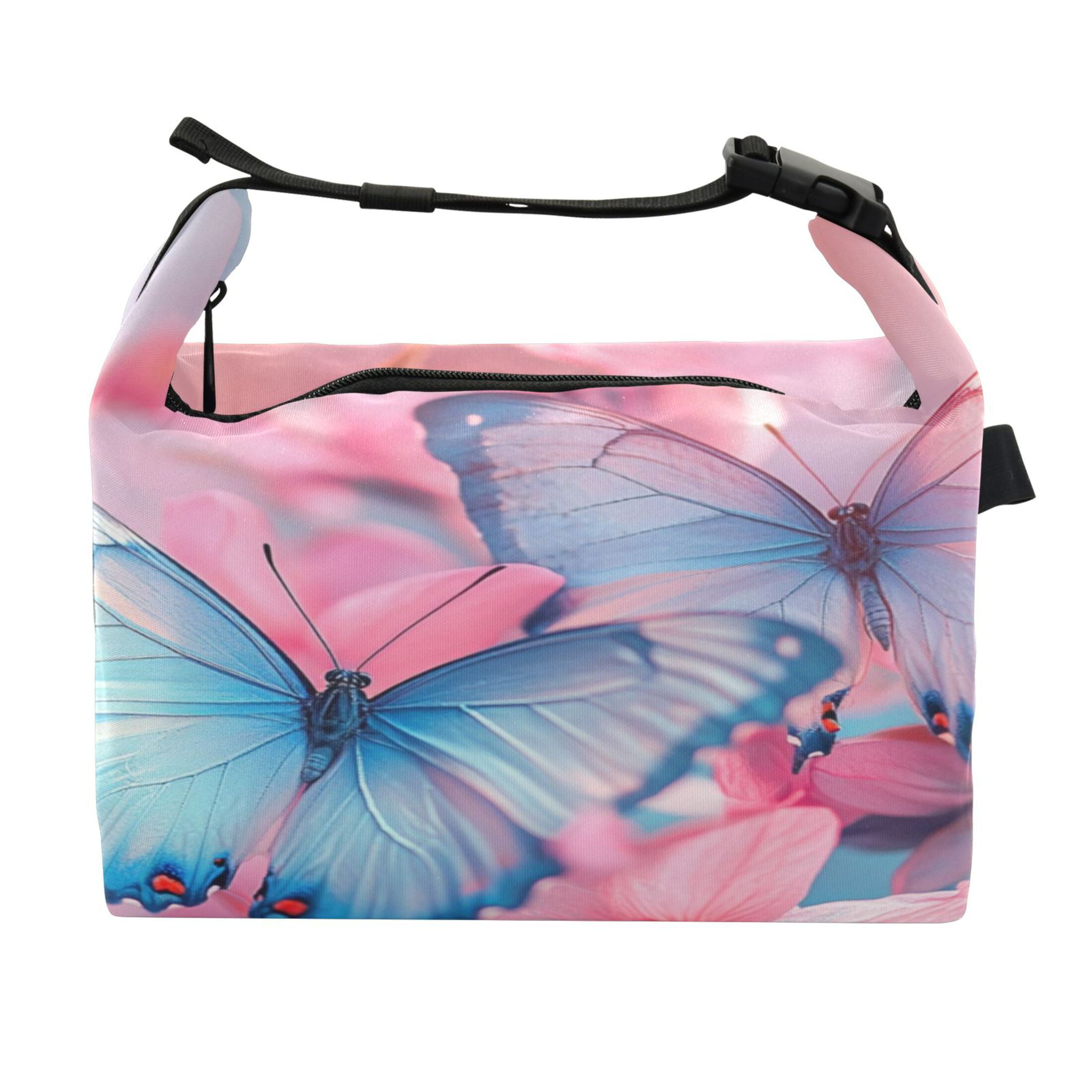 DIXRUYEE Lunch Bag Double Deck Lunch Cooler Box Fashion Azure Elegance ...