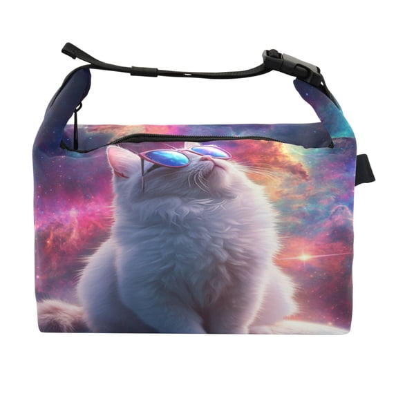 DIXRUYEE Lunch Bag Double Deck Lunch Cooler Box Fashion Cat in Space ...