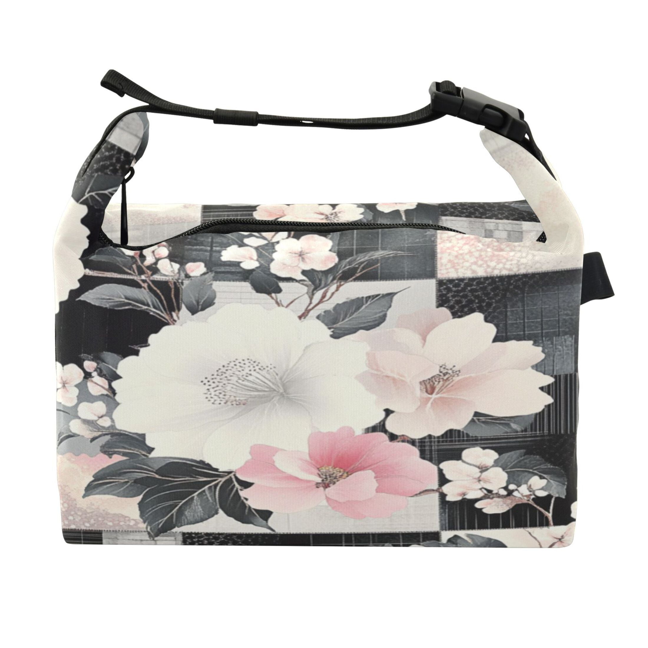 DIXRUYEE Lunch Bag Double Deck Lunch Cooler Box Fashion Chic Floral Patchwork Pattern - Walmart.com