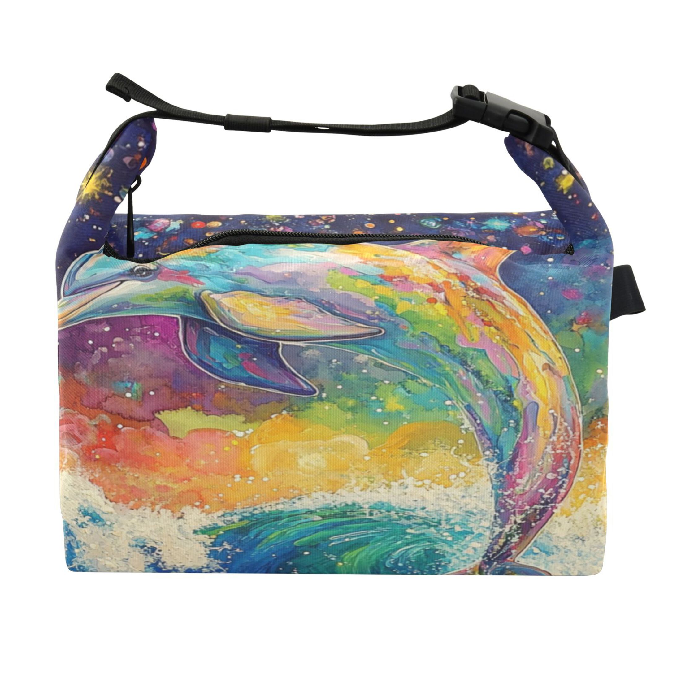 DIXRUYEE Lunch Bag Double Deck Lunch Cooler Box Fashion Cosmic Splash ...