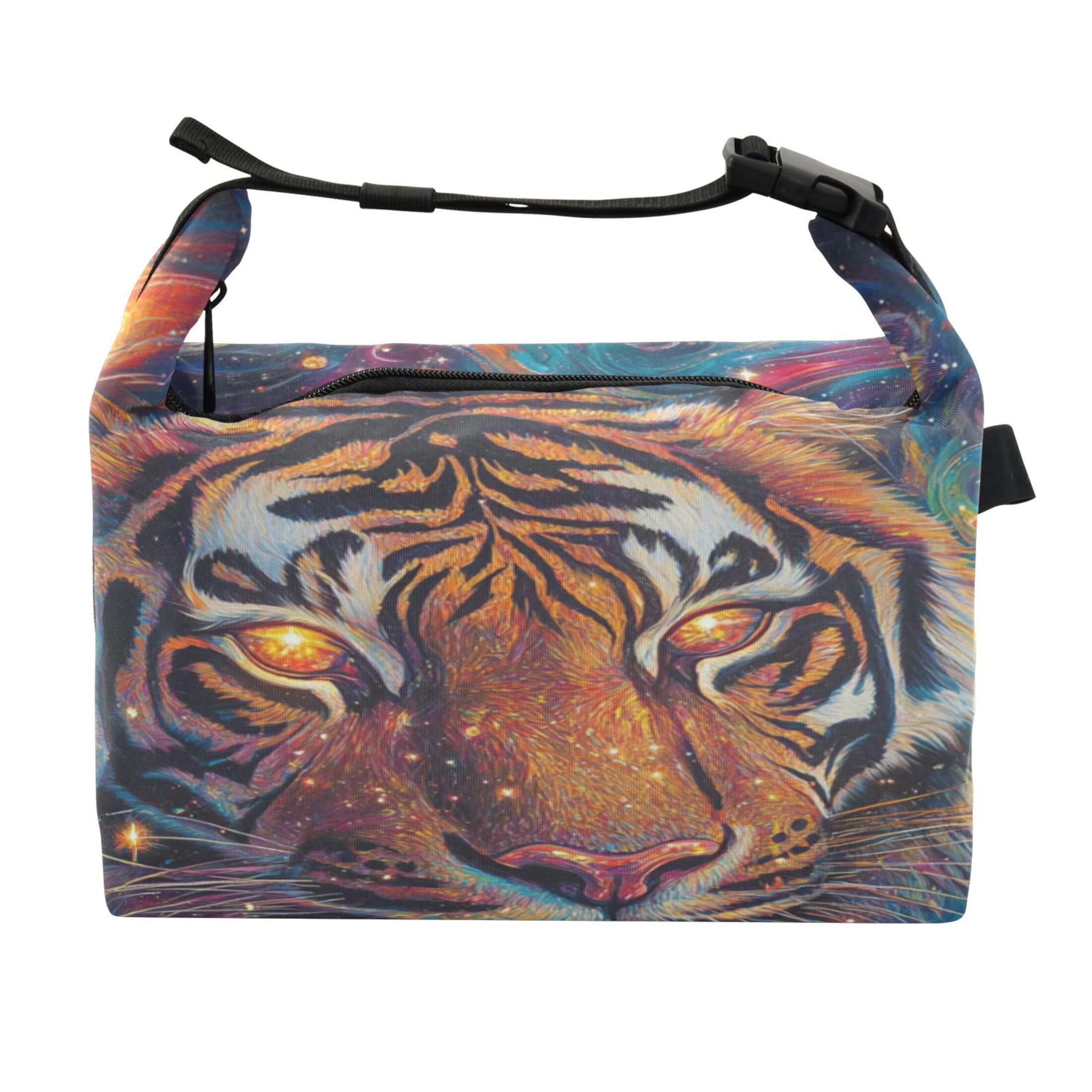 DIXRUYEE Lunch Bag Double Deck Lunch Cooler Box Fashion Cosmic Tigers ...