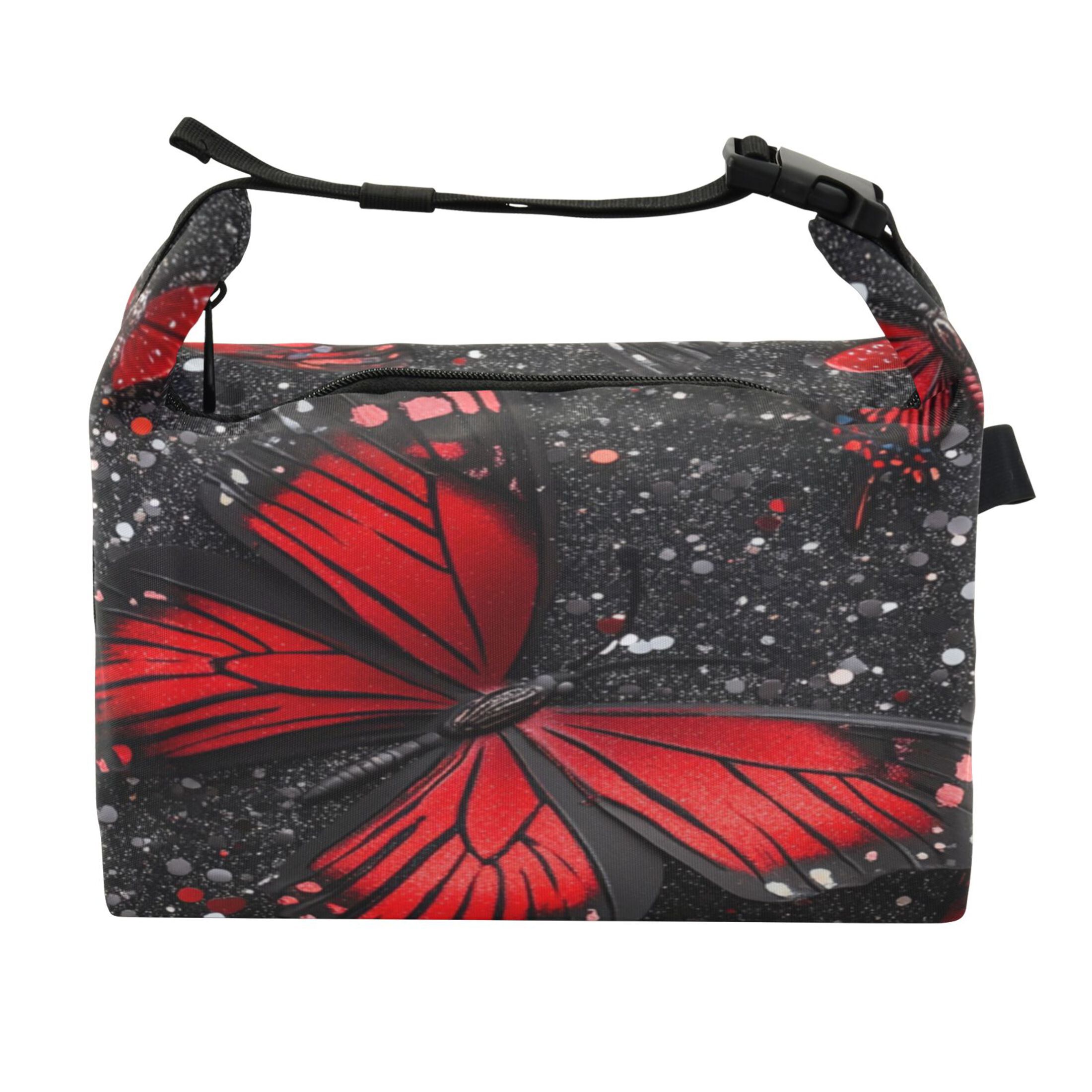 DIXRUYEE Lunch Bag Double Deck Lunch Cooler Box Fashion Crimson ...