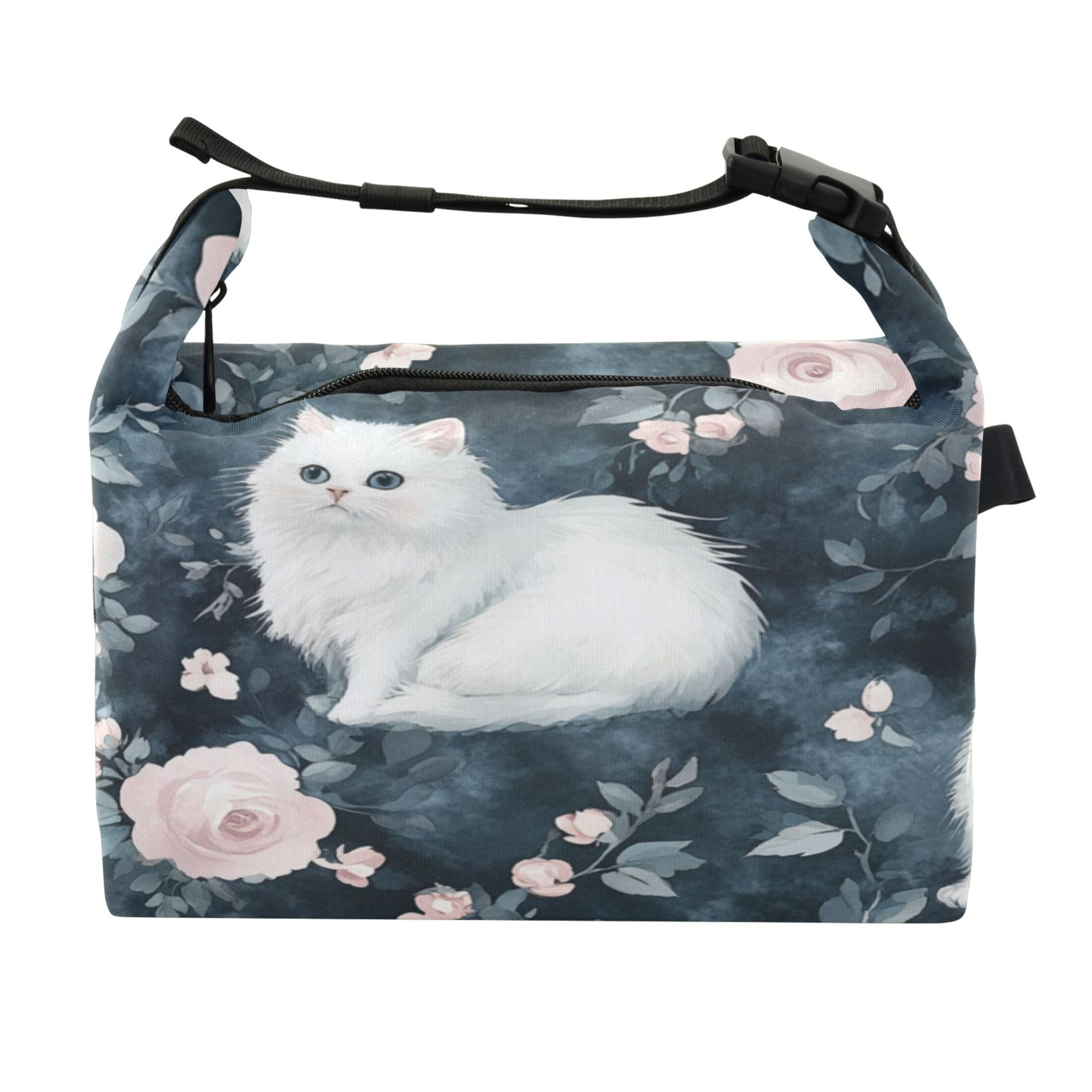 DIXRUYEE Lunch Bag Double Deck Lunch Cooler Box Fashion Enchanted White ...