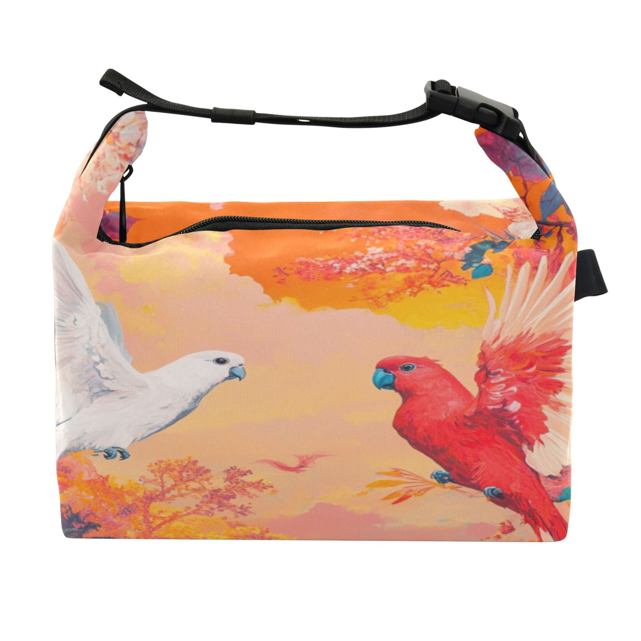 DIXRUYEE Lunch Bag Double Deck Lunch Cooler Box Fashion Floral Dance in ...