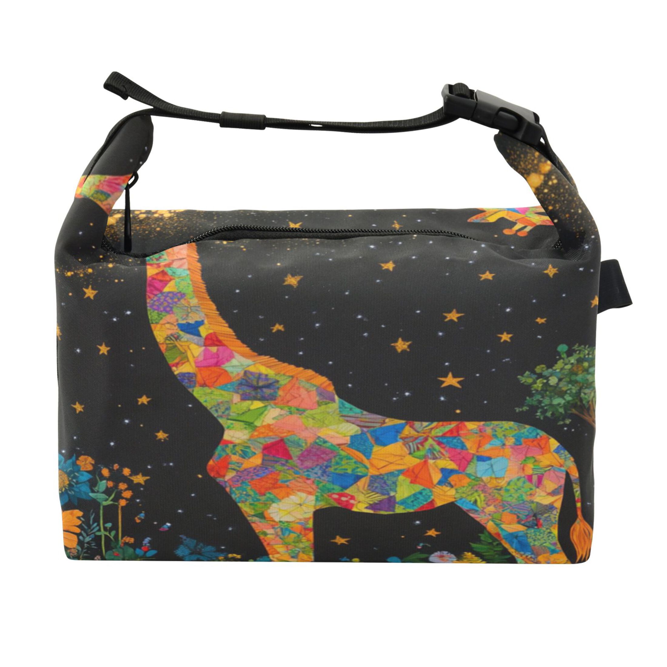 DIXRUYEE Lunch Bag Double Deck Lunch Cooler Box Fashion Galactic ...