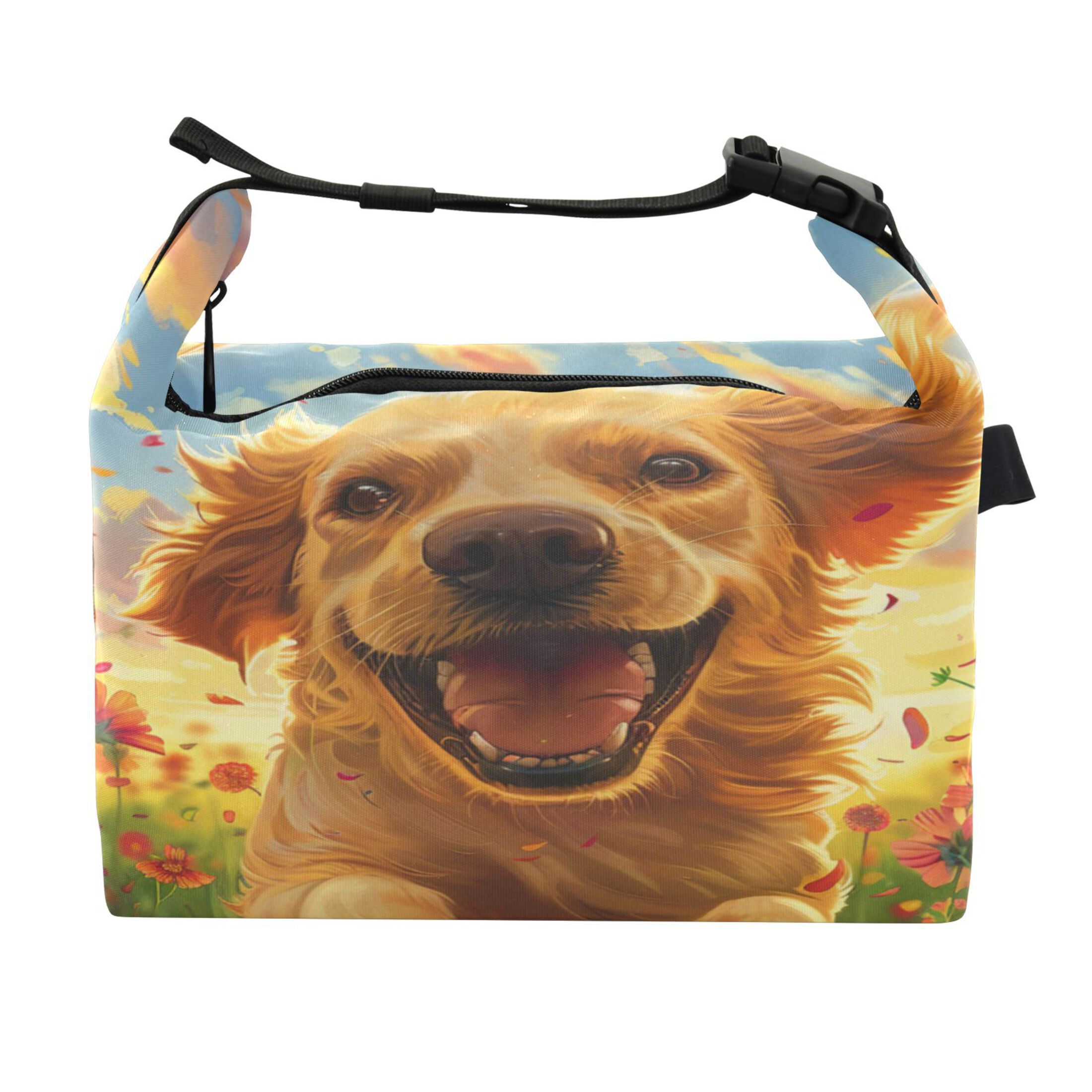 DIXRUYEE Lunch Bag Double Deck Lunch Cooler Box Fashion Golden Sunshine ...