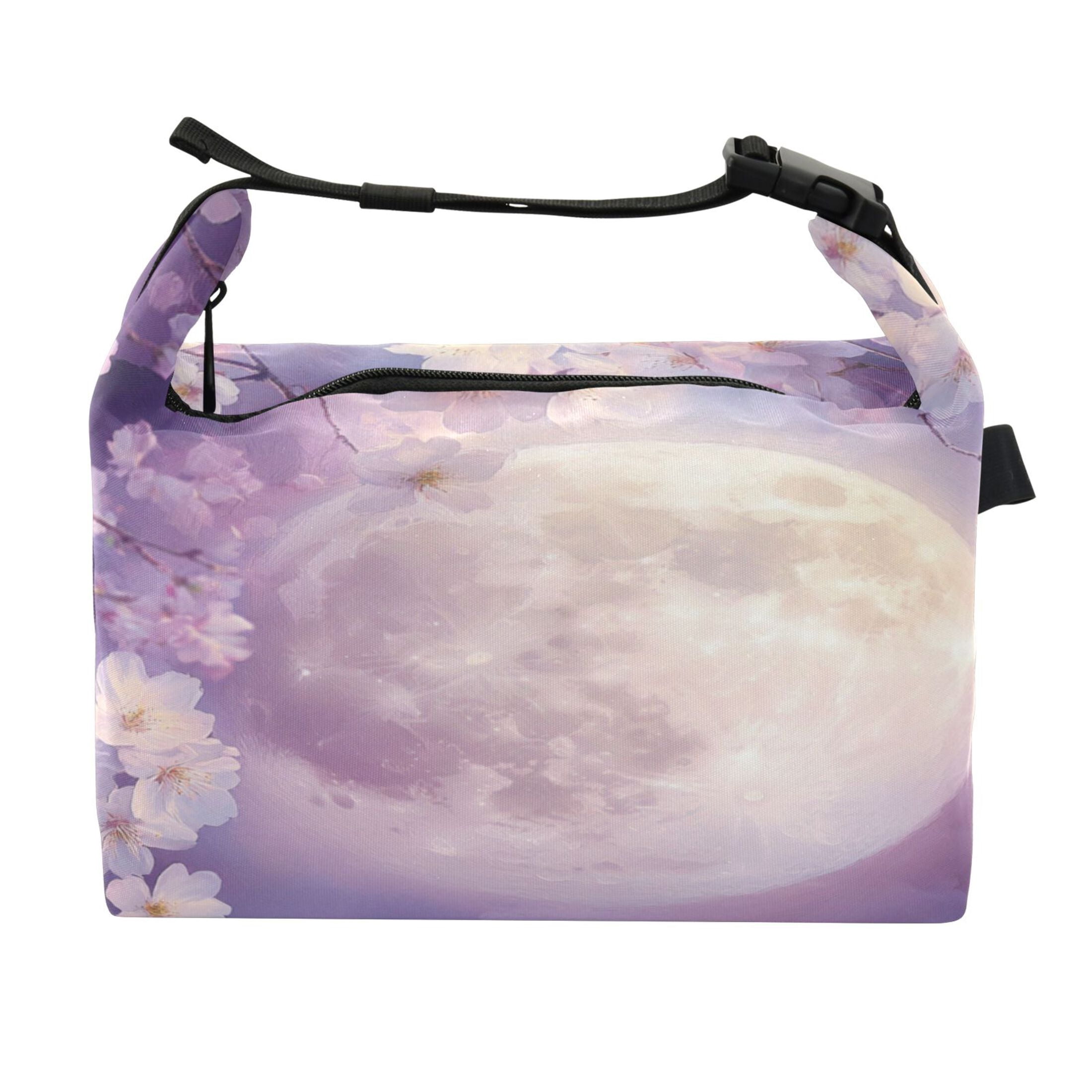 DIXRUYEE Lunch Bag Double Deck Lunch Cooler Box Fashion Lunar Blossom ...