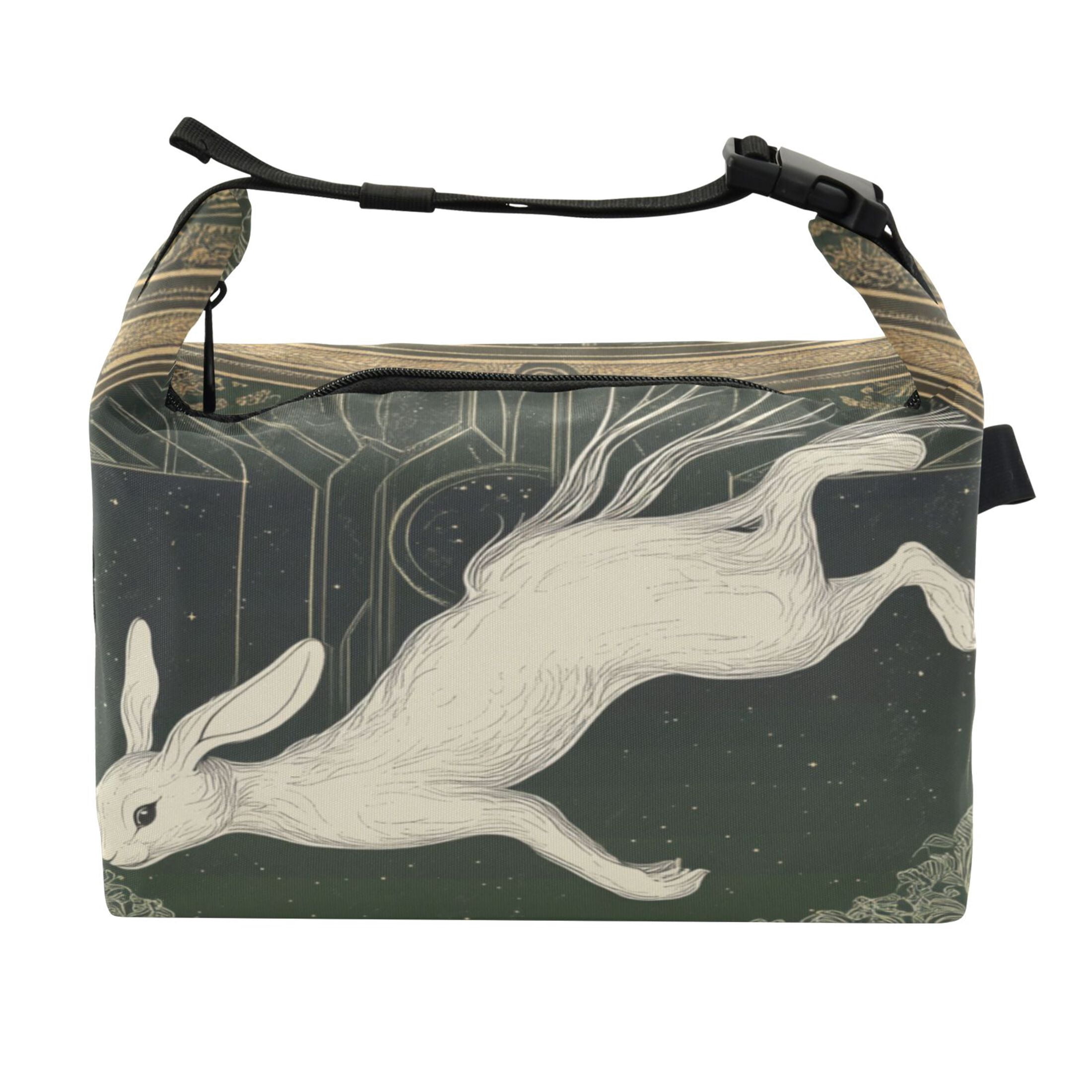 DIXRUYEE Lunch Bag Double Deck Lunch Cooler Box Fashion Lunar Hare ...