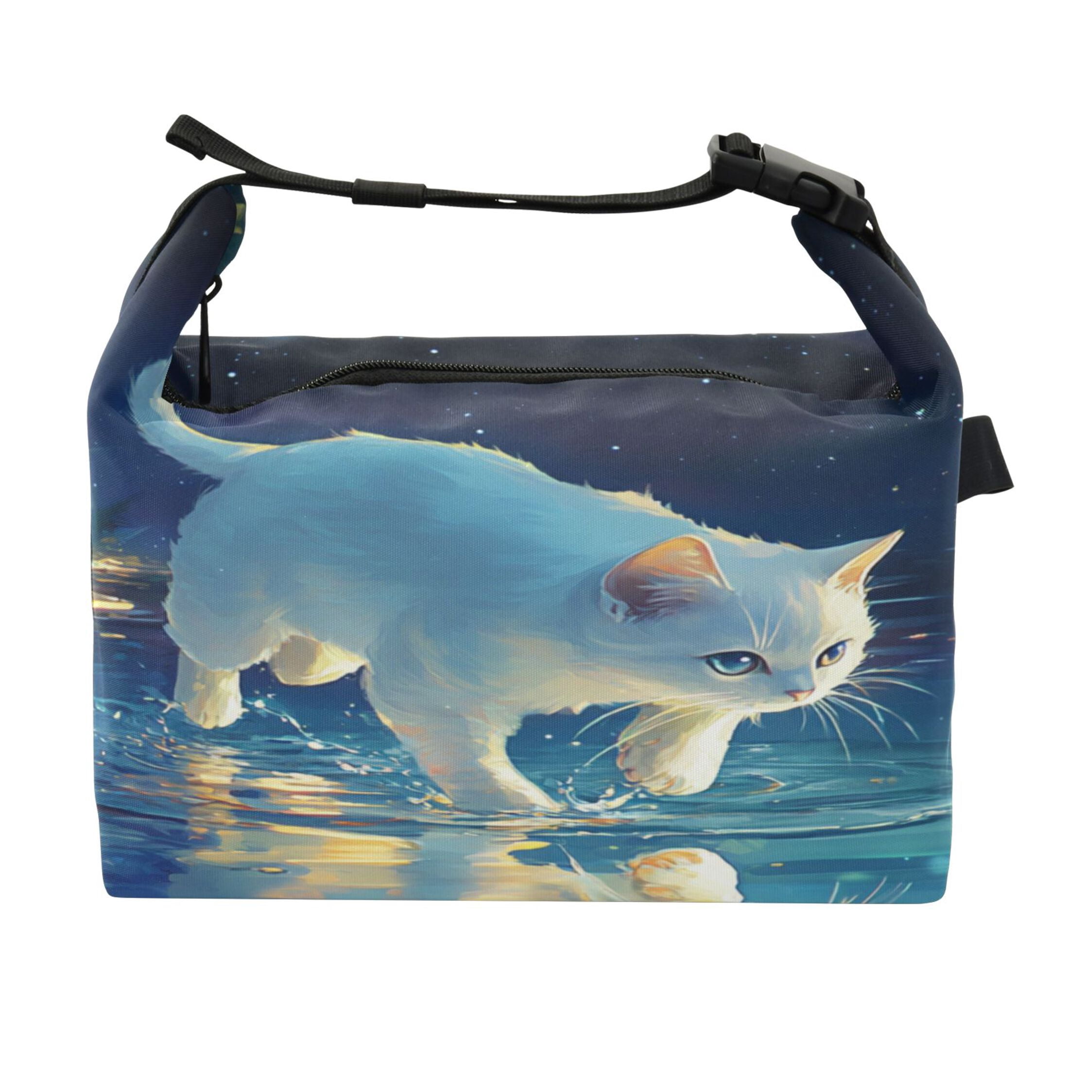 DIXRUYEE Lunch Bag Double Deck Lunch Cooler Box Fashion Lunar Prowl ...