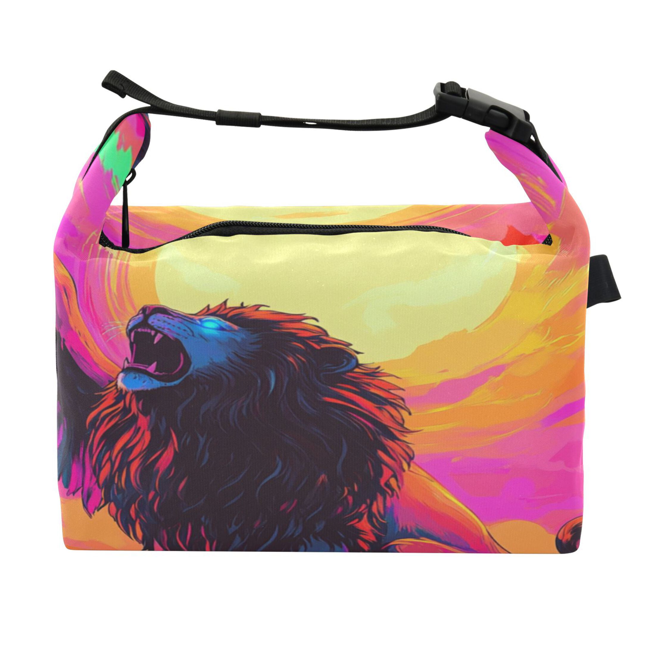 DIXRUYEE Lunch Bag Double Deck Lunch Cooler Box Fashion Majestic ...