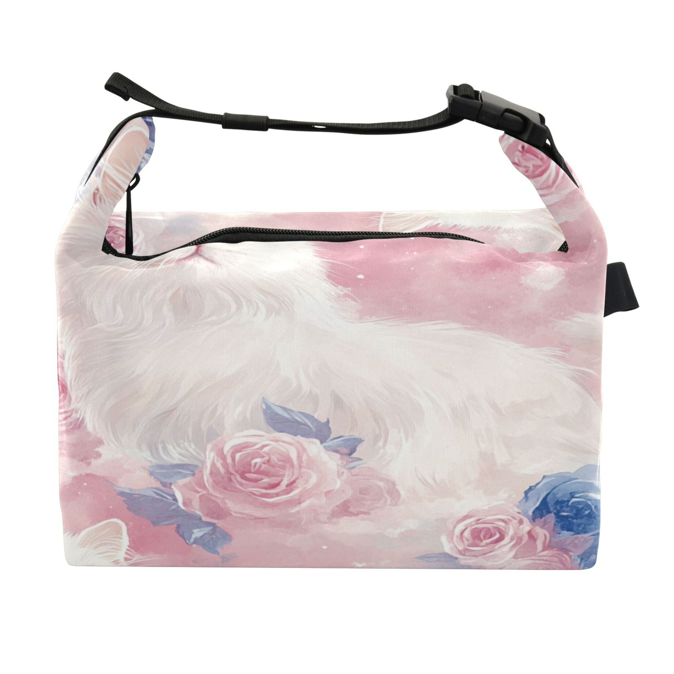 DIXRUYEE Lunch Bag Double Deck Lunch Cooler Box Fashion Pastel Paws ...