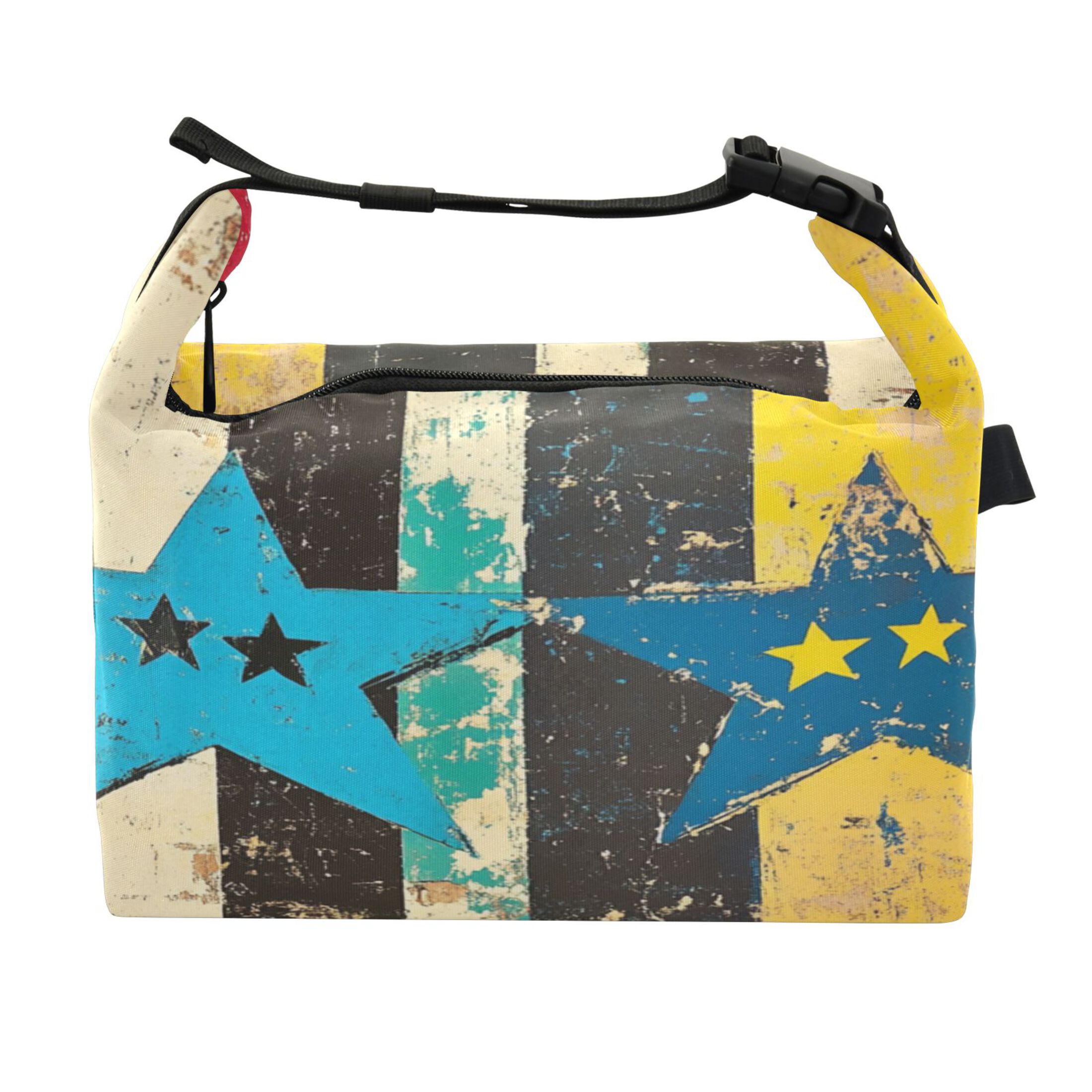 DIXRUYEE Lunch Bag Double Deck Lunch Cooler Box Fashion Rustic ...
