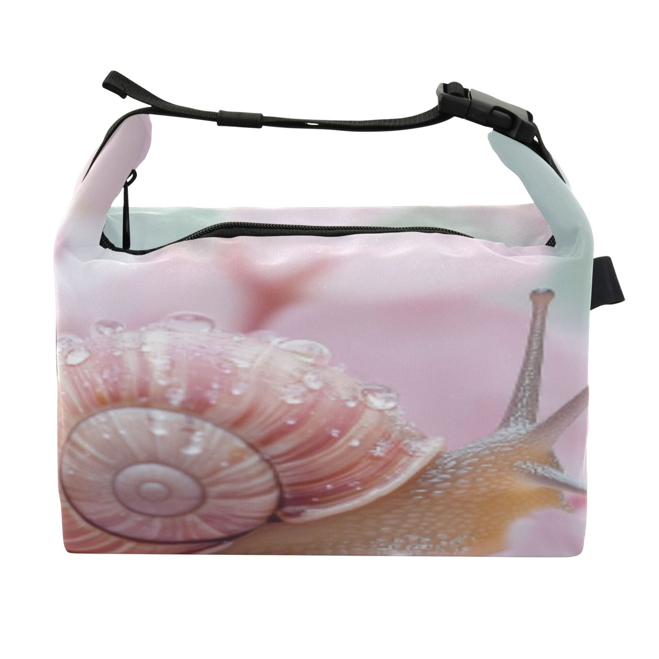 DIXRUYEE Lunch Bag Double Deck Lunch Cooler Box Fashion Snail on Pink Flowers Pattern - Walmart.com