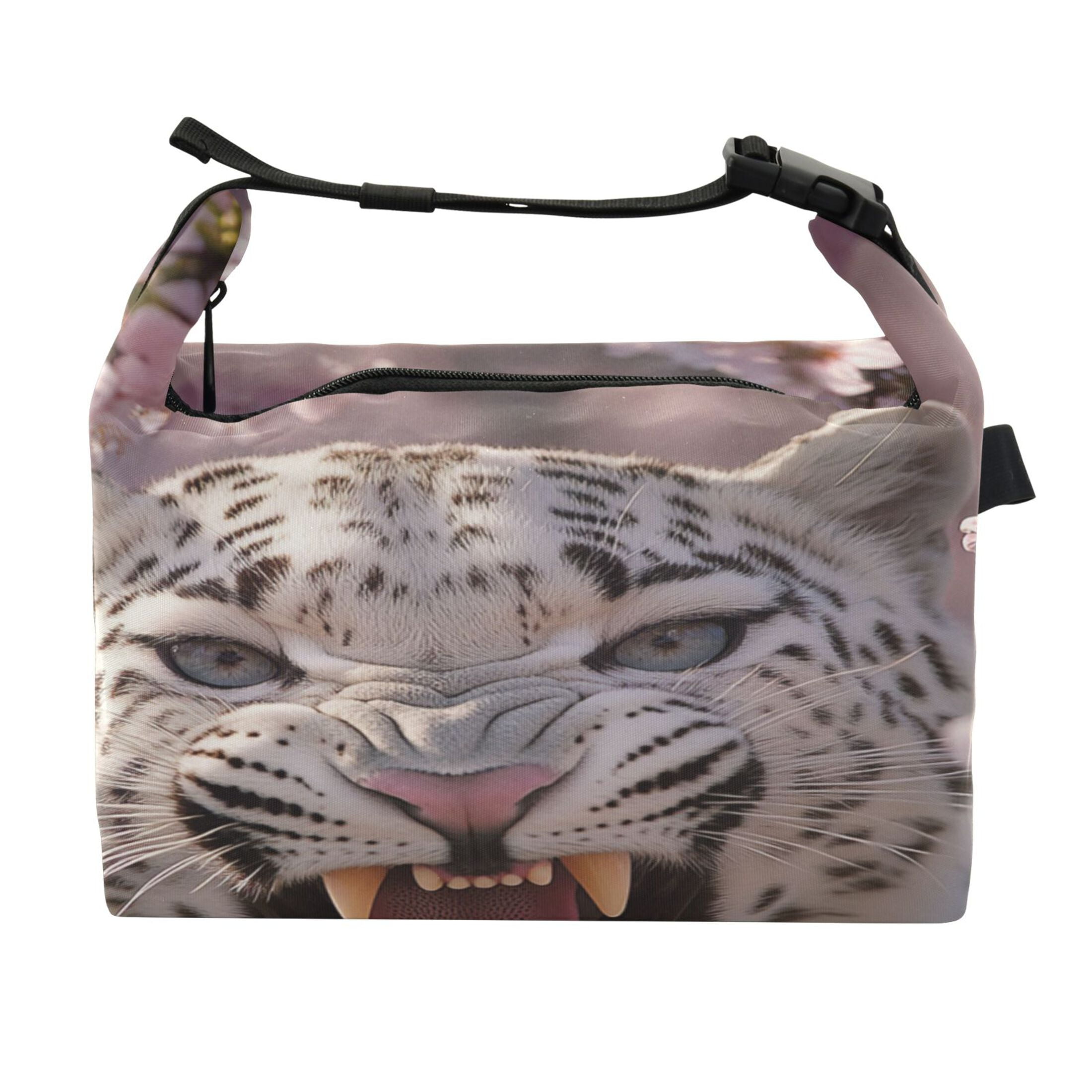 DIXRUYEE Lunch Bag Double Deck Lunch Cooler Box Fashion Snow Leopard in ...