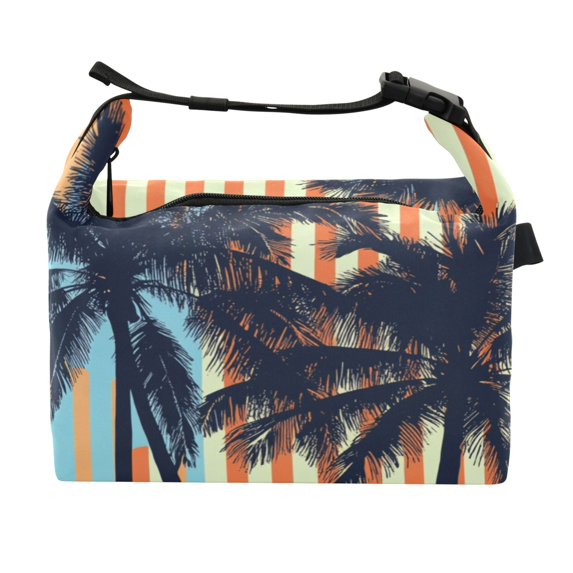 DIXRUYEE Lunch Bag Double Deck Lunch Cooler Box Fashion Sunset Palms ...
