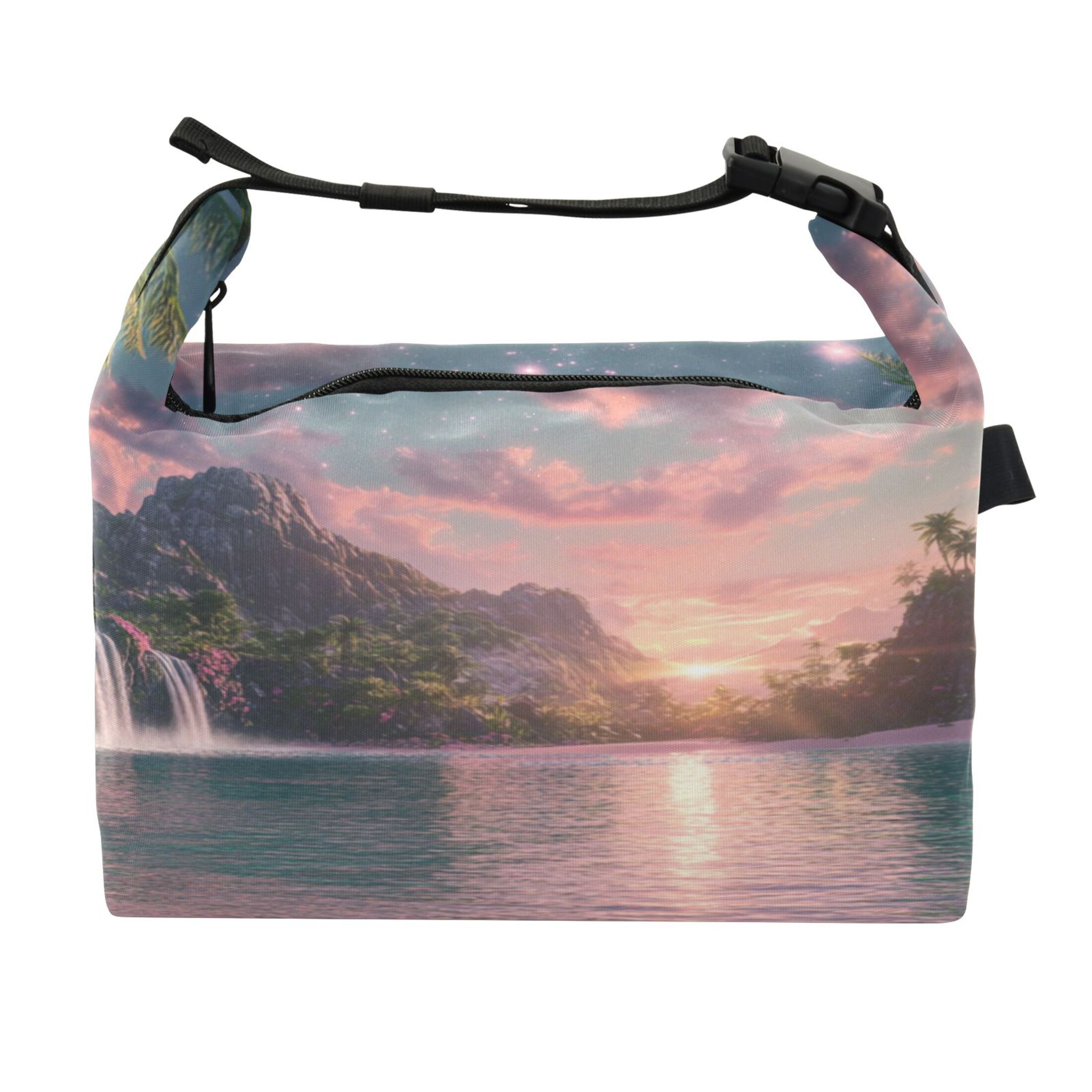 DIXRUYEE Lunch Bag Double Deck Lunch Cooler Box Fashion Sunset Serenity ...