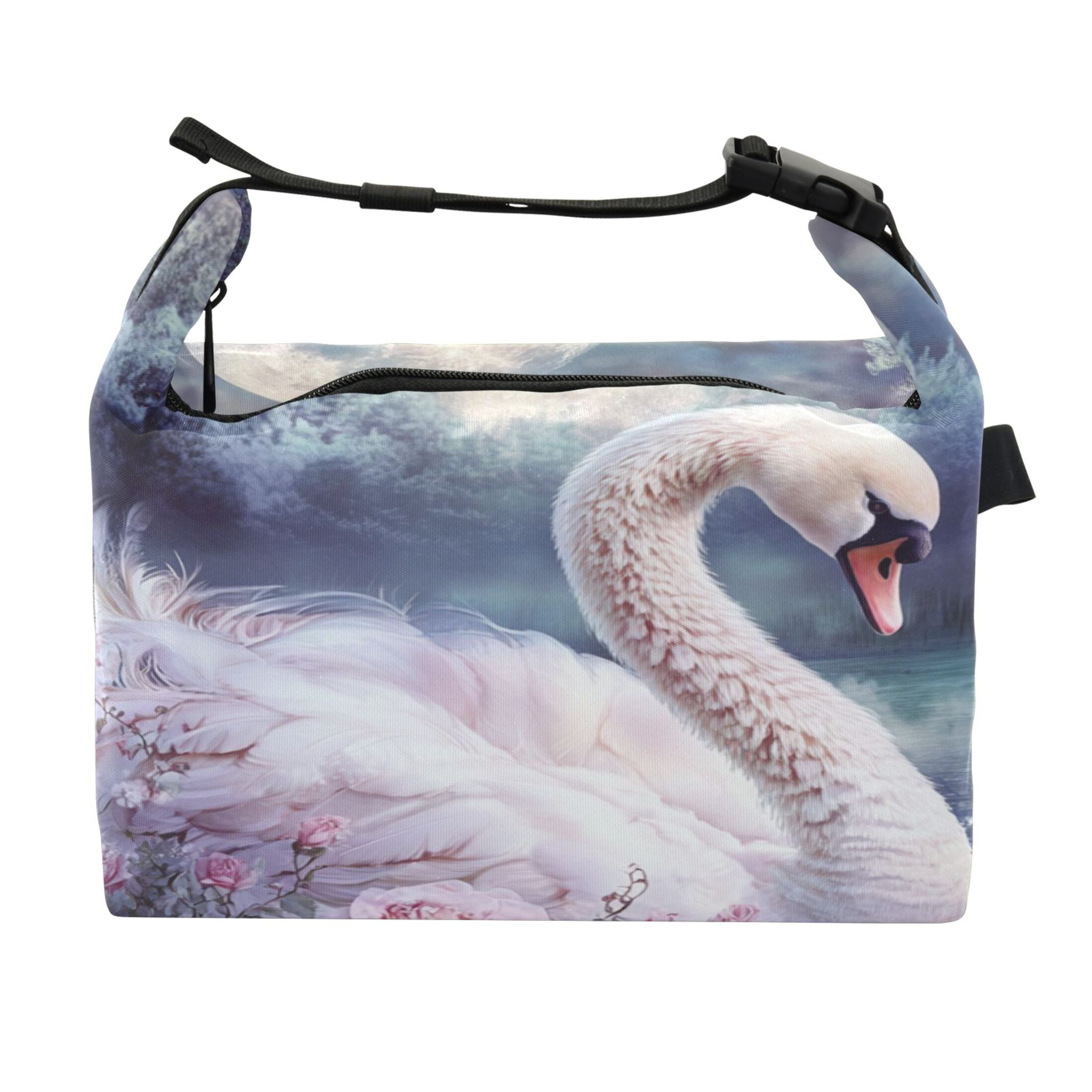 DIXRUYEE Lunch Bag Double Deck Lunch Cooler Box Fashion Swan by ...