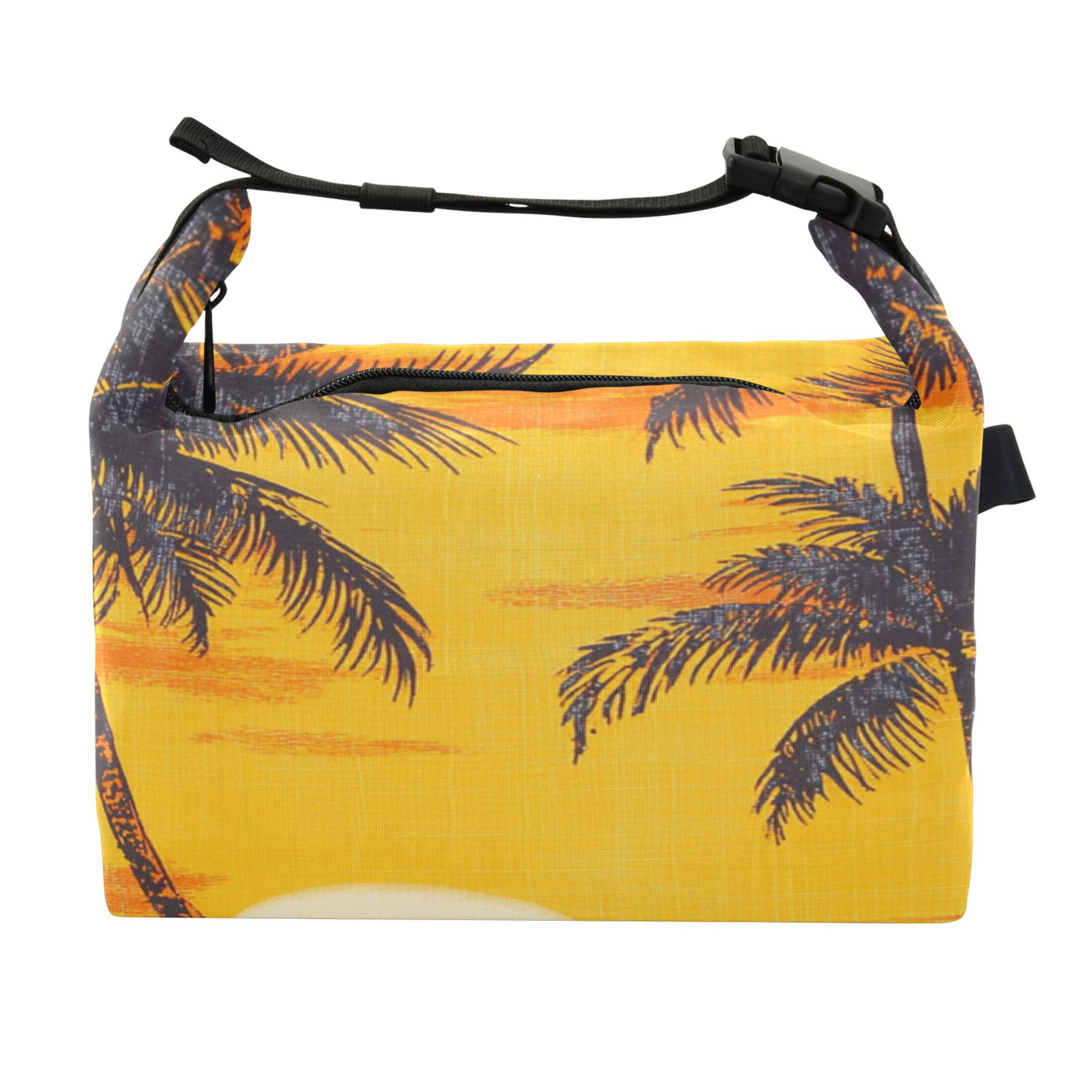 DIXRUYEE Lunch Bag Double Deck Lunch Cooler Box Fashion Tropical Sunset ...