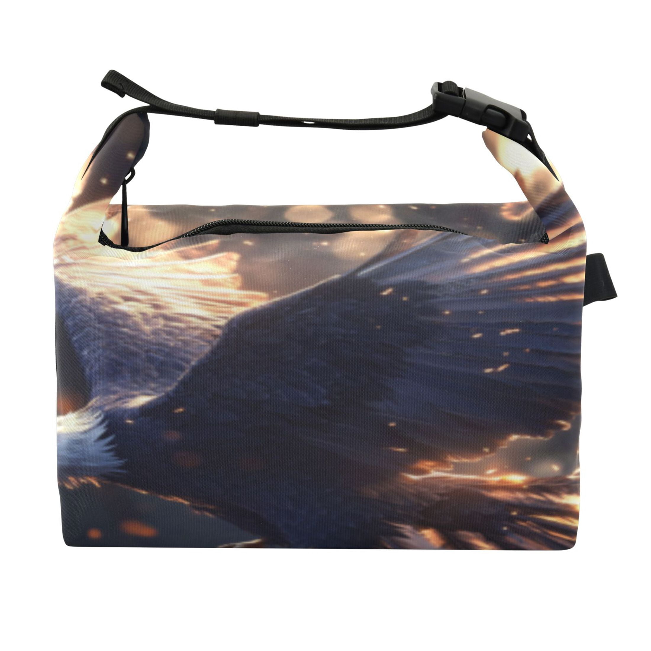 DIXRUYEE Lunch Bag Double Deck Lunch Cooler Box Fashion Twilight Wings ...