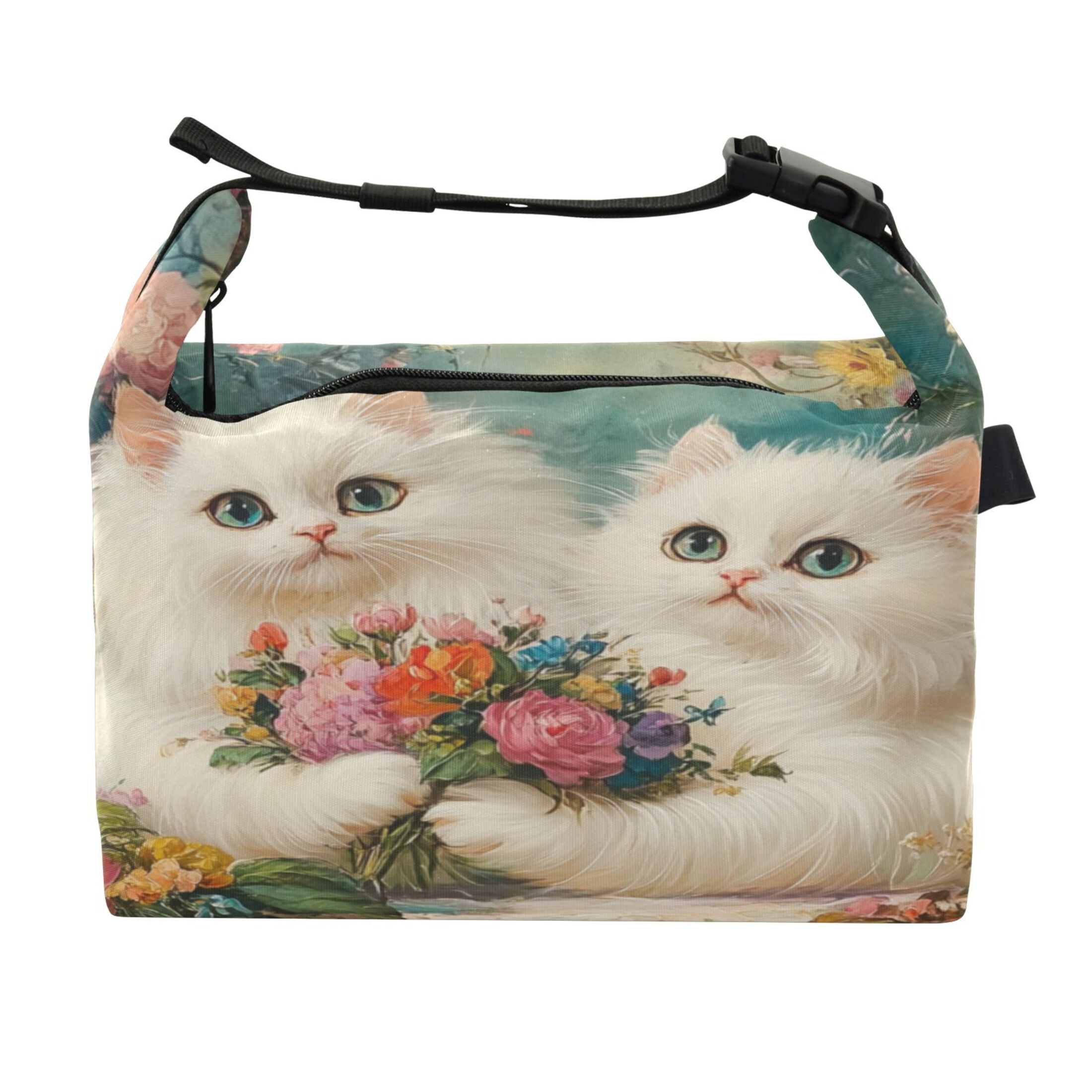 DIXRUYEE Lunch Bag Double Deck Lunch Cooler Box Fashion Twin Blossoms ...