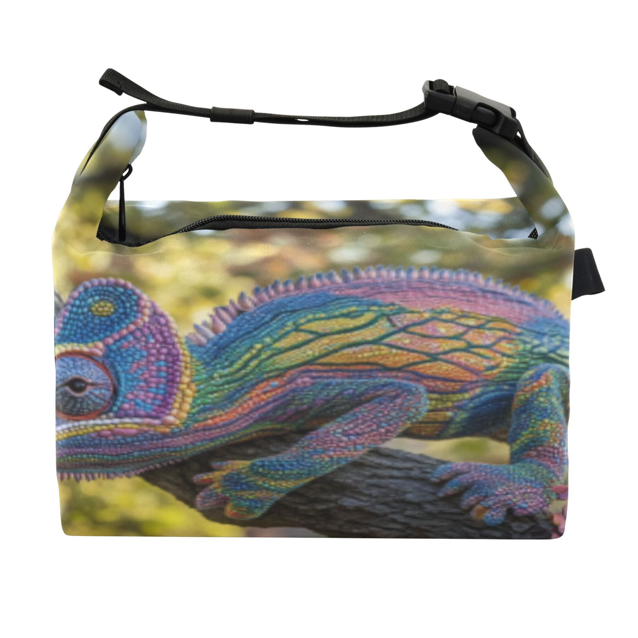 DIXRUYEE Lunch Bag Double Deck Lunch Cooler Box Fashion Vibrant Mosaic ...