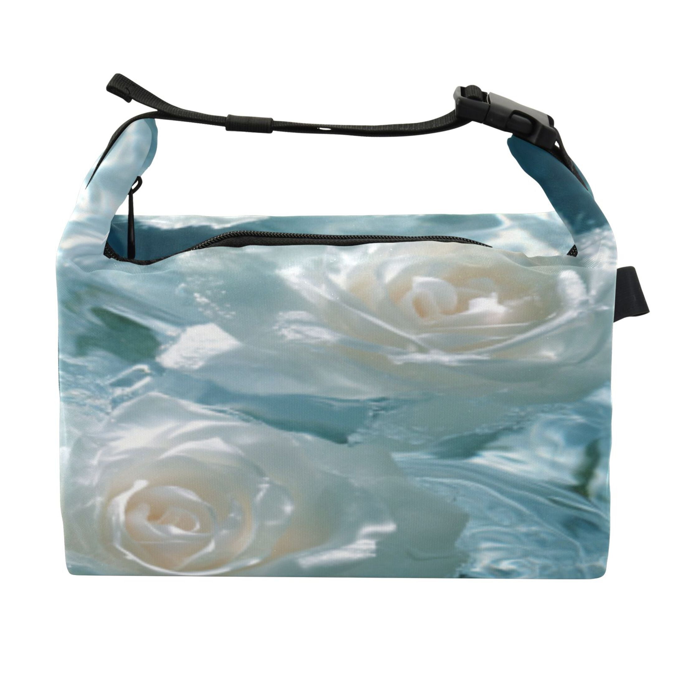 DIXRUYEE Lunch Bag Double Deck Lunch Cooler Box Fashion White Rose Reflection Pattern - Walmart.com