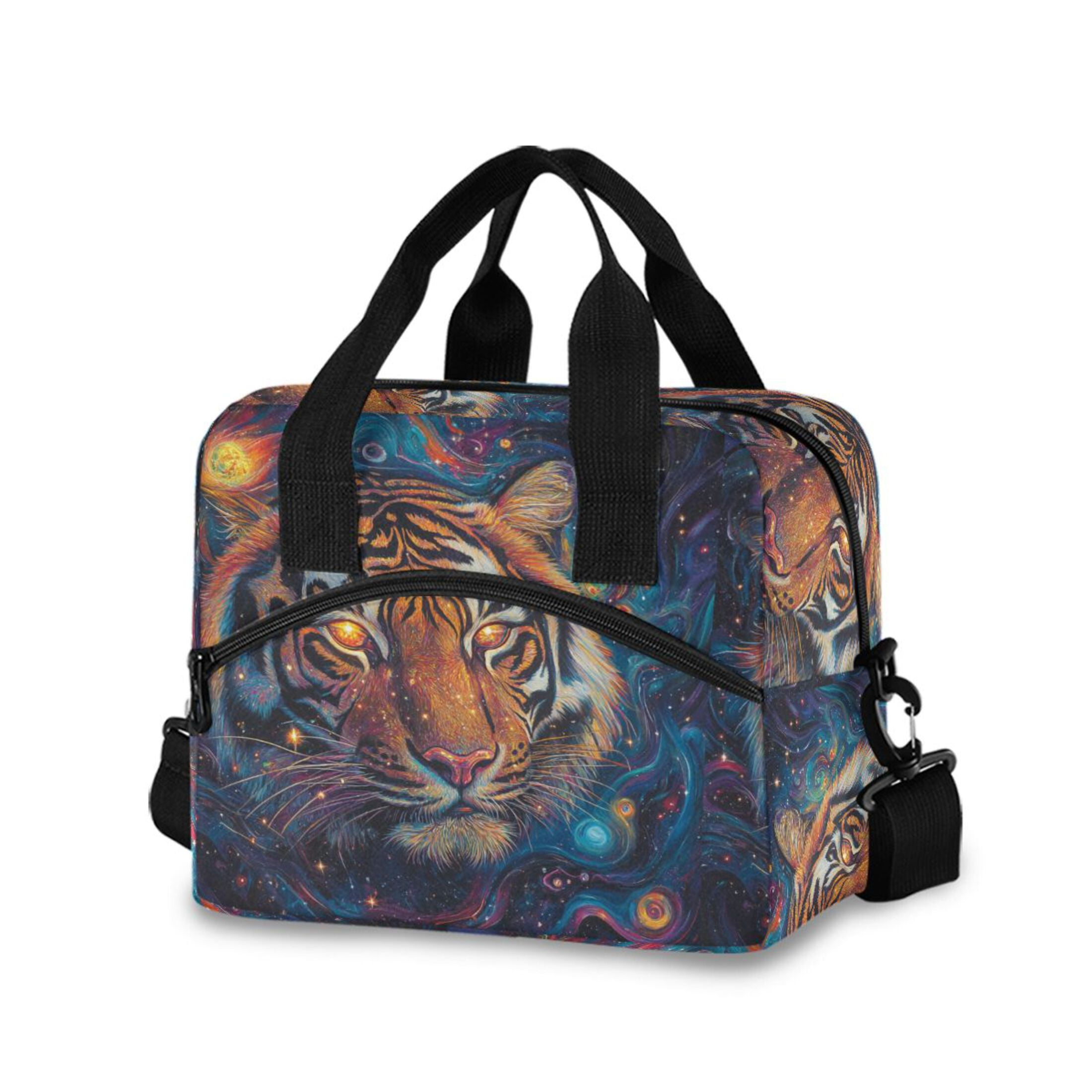 DIXRUYEE Lunch Bag Double Deck Lunch Cooler Box Tote Bag Fashion Cosmic ...