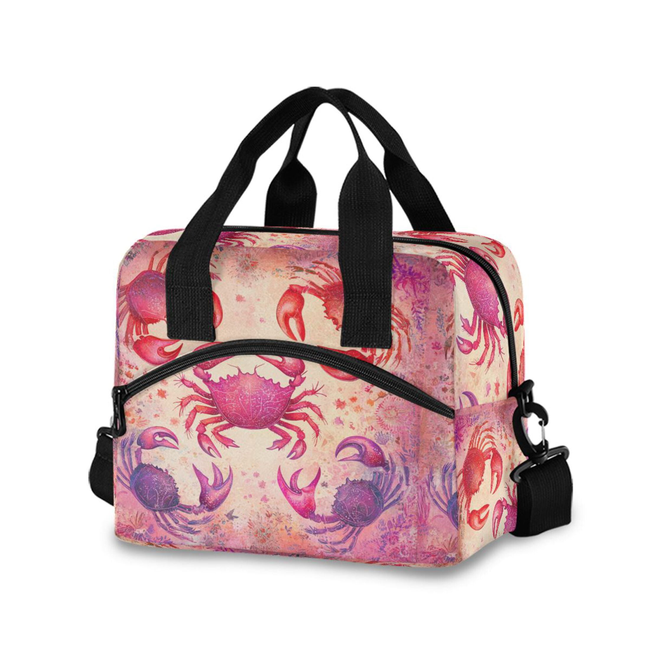 DIXRUYEE Lunch Bag Double Deck Lunch Cooler Box Tote Bag Fashion Crabby ...