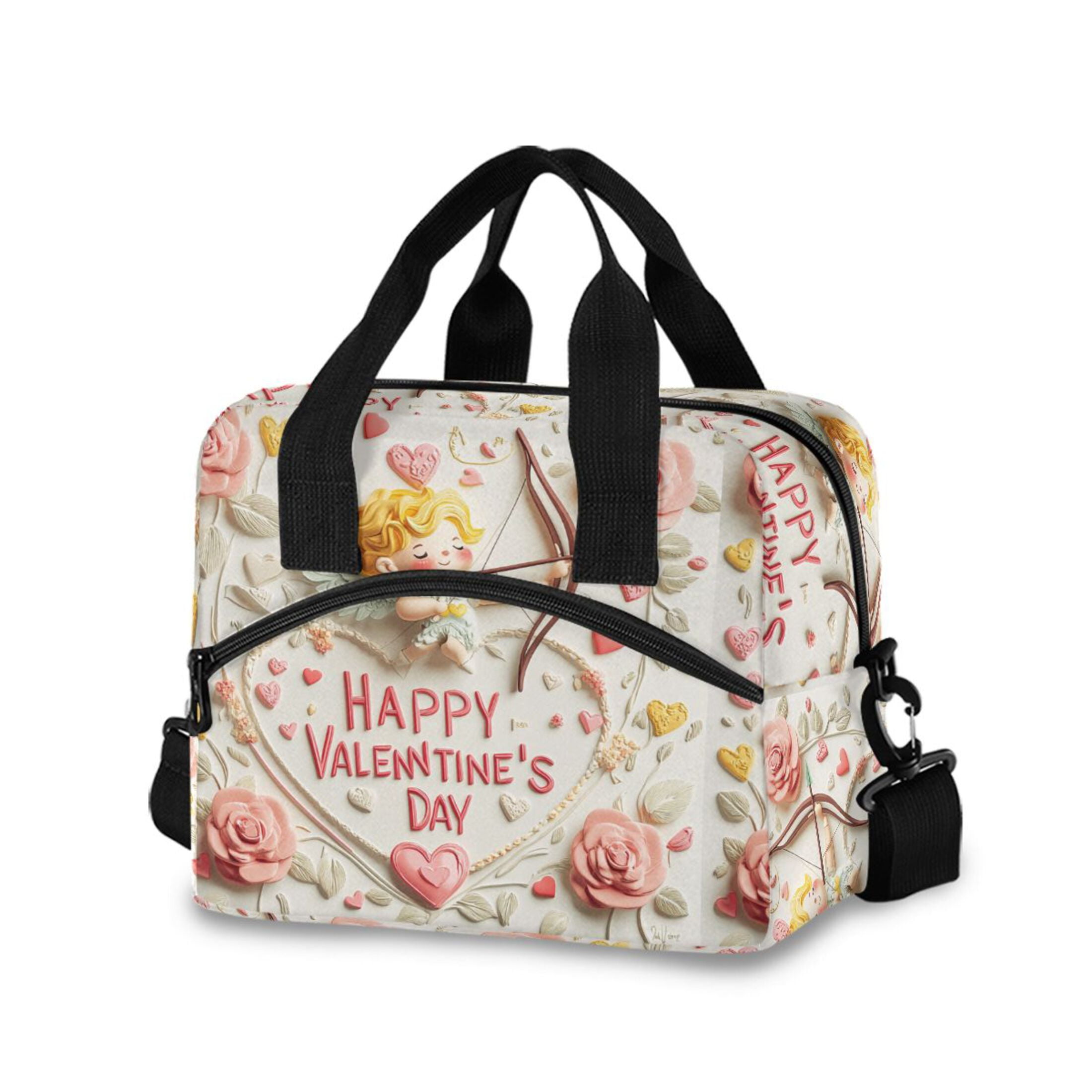 DIXRUYEE Lunch Bag Double Deck Lunch Cooler Box Tote Bag Fashion Cupid’s Touch Printed - Walmart.com