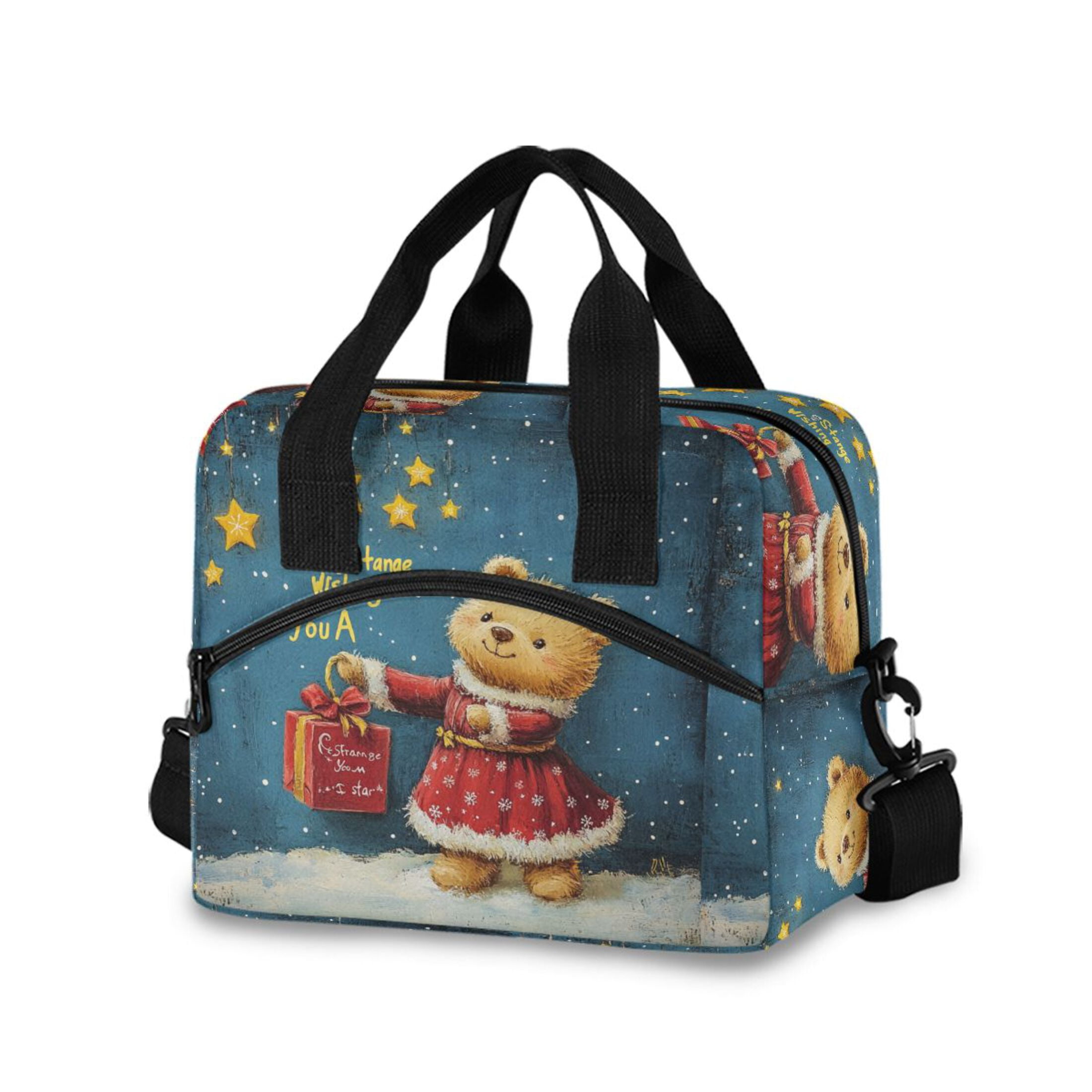 DIXRUYEE Lunch Bag Double Deck Lunch Cooler Box Tote Bag Fashion Fluffy ...
