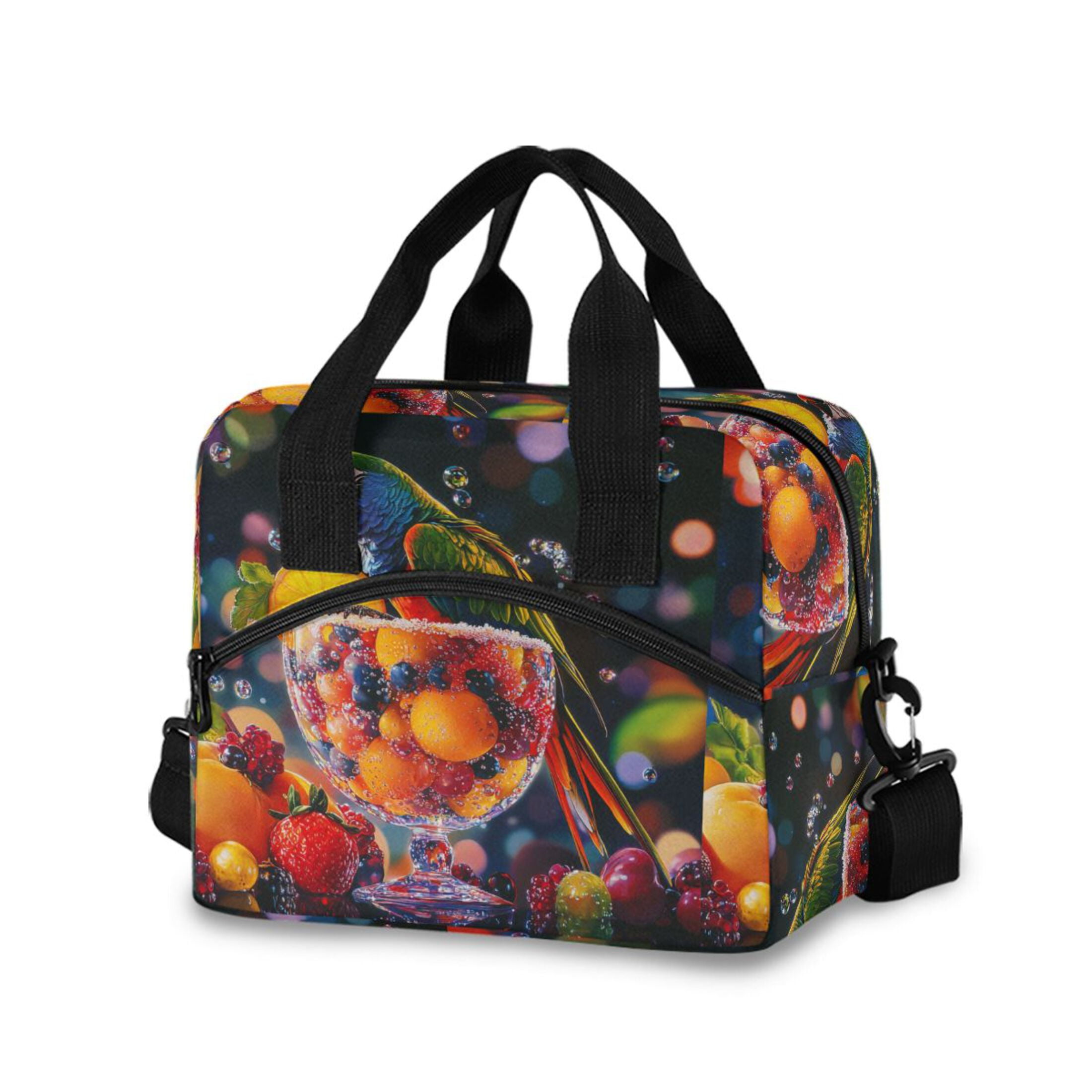 DIXRUYEE Lunch Bag Double Deck Lunch Cooler Box Tote Bag Fashion Fruit ...