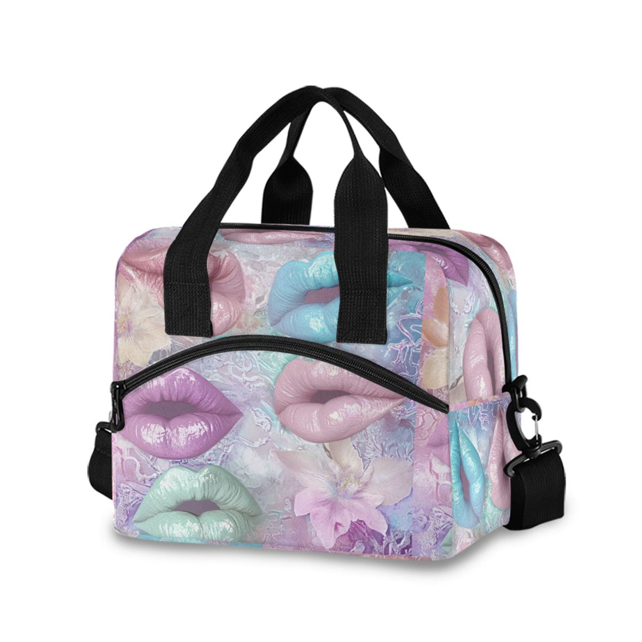 DIXRUYEE Lunch Bag Double Deck Lunch Cooler Box Tote Bag Fashion Pastel ...