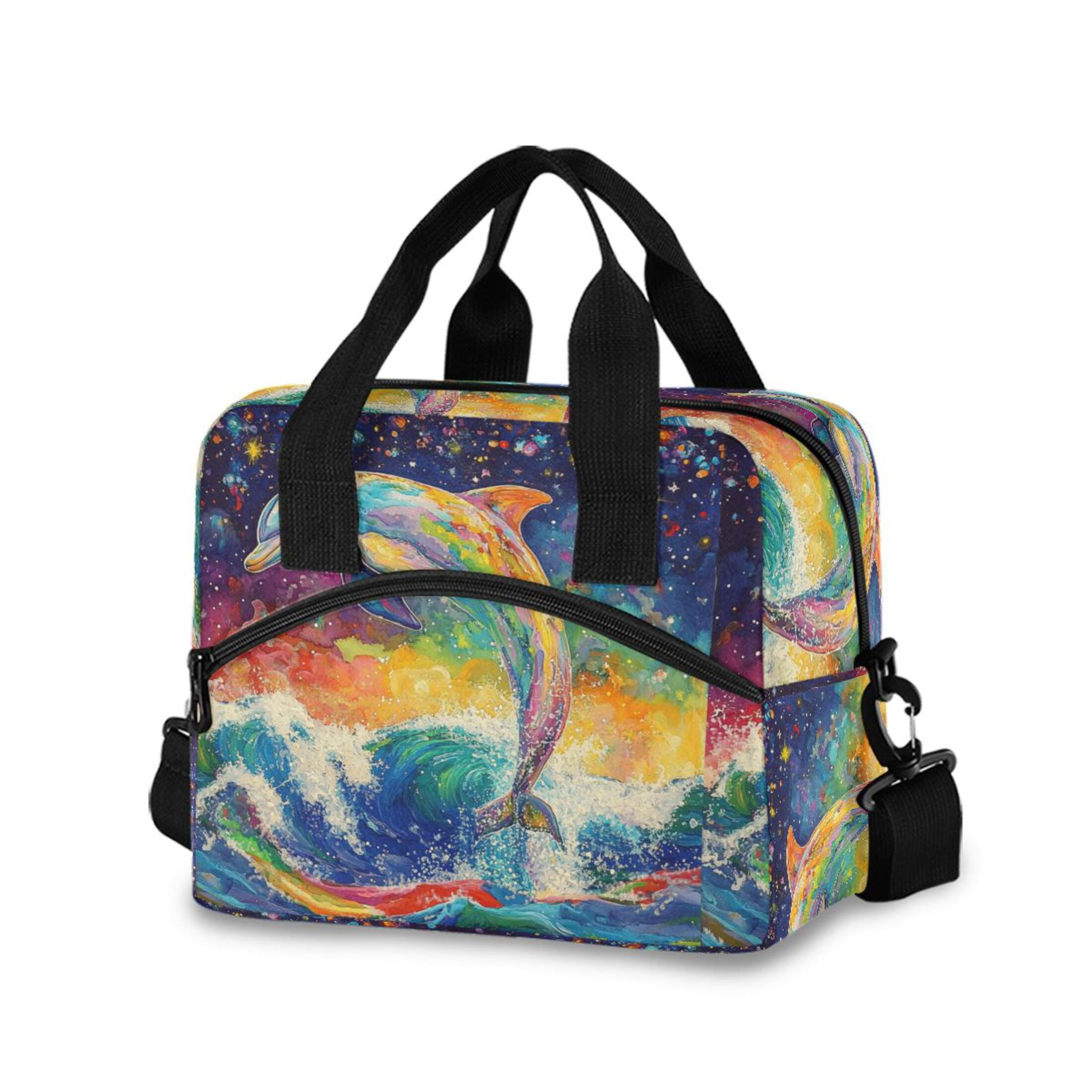 DIXRUYEE Lunch Bag Double Deck Lunch Tote Bag Fashion Cosmic Splash ...
