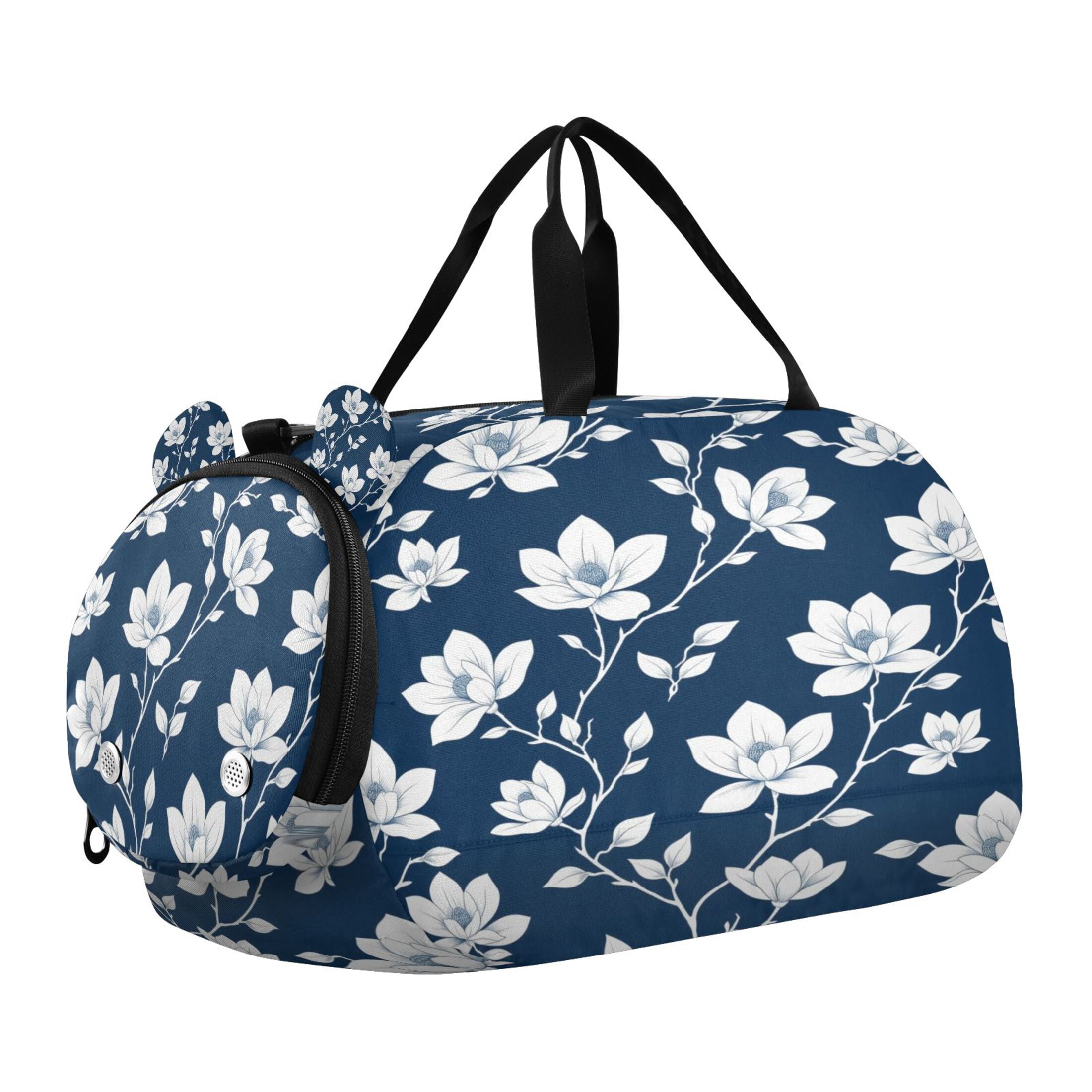 DIXRUYEE Midnight Magnolia Scale Duffel Bag With Ventilated Shoe Pocket ...