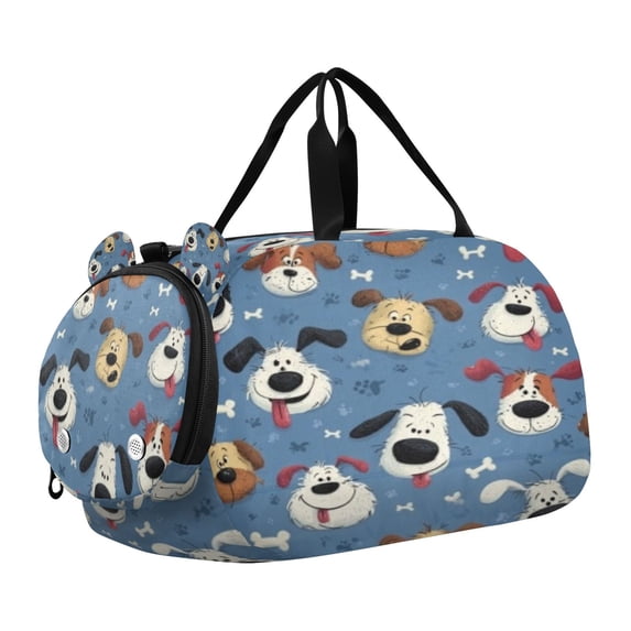DIXRUYEE Mixed Mutt Bone Pattern Scale Duffel Bag With Ventilated Shoe ...