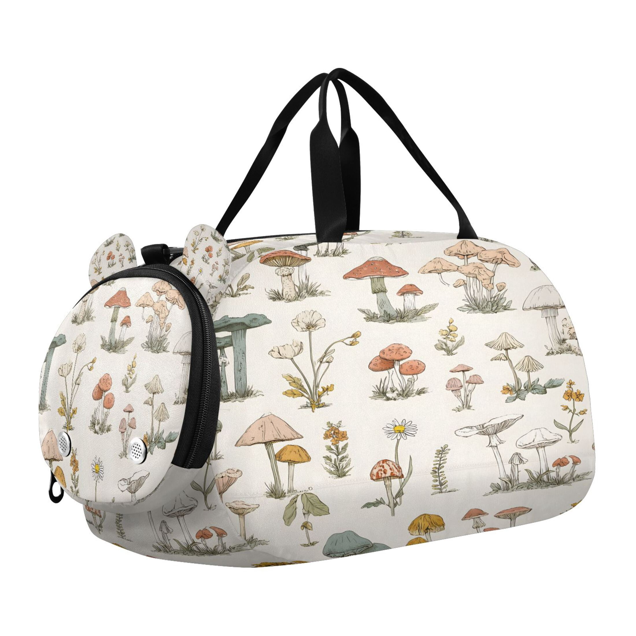 DIXRUYEE Mushroom Pattern Scale Duffel Bag With Ventilated Shoe Pocket ...