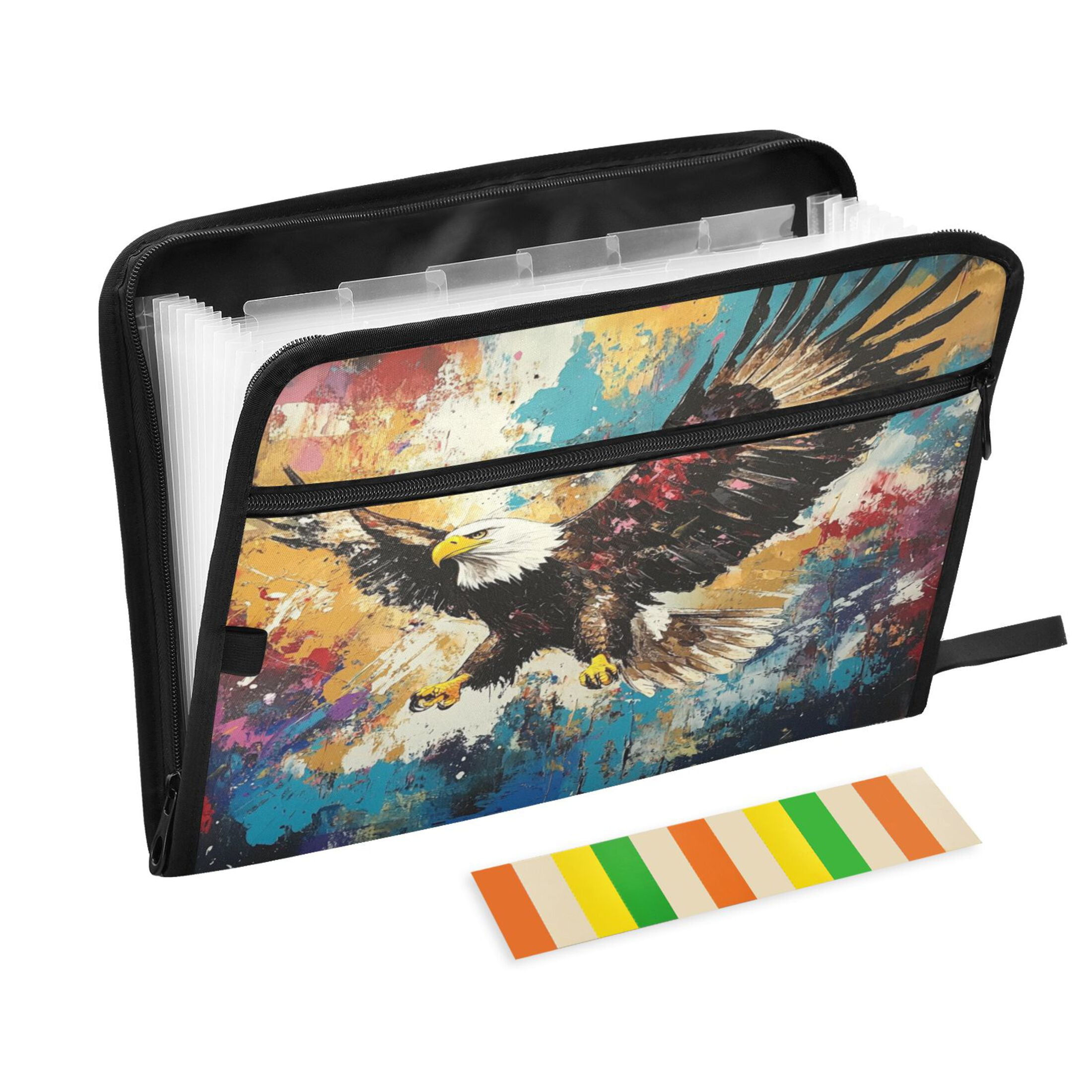 DIXRUYEE Organ Folders Expanding Folder with Color Label 13 Pocket Eagles in Motio Printed ...