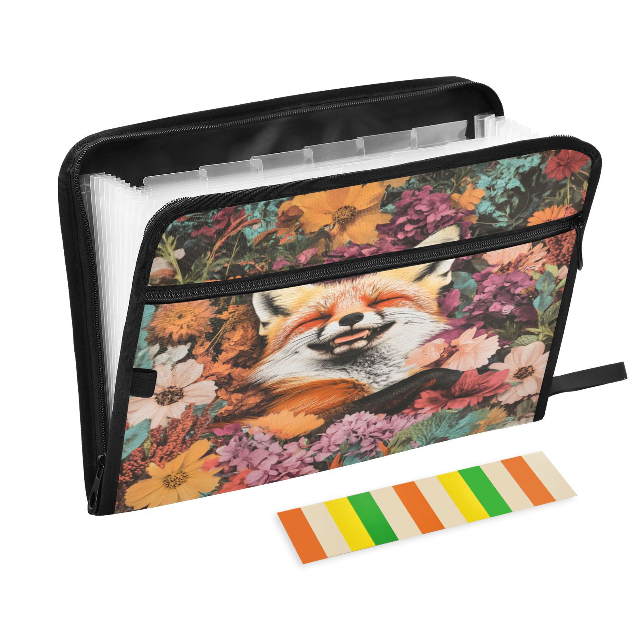 DIXRUYEE Organ Folders Expanding Folder with Color Label 13 Pocket Fox ...