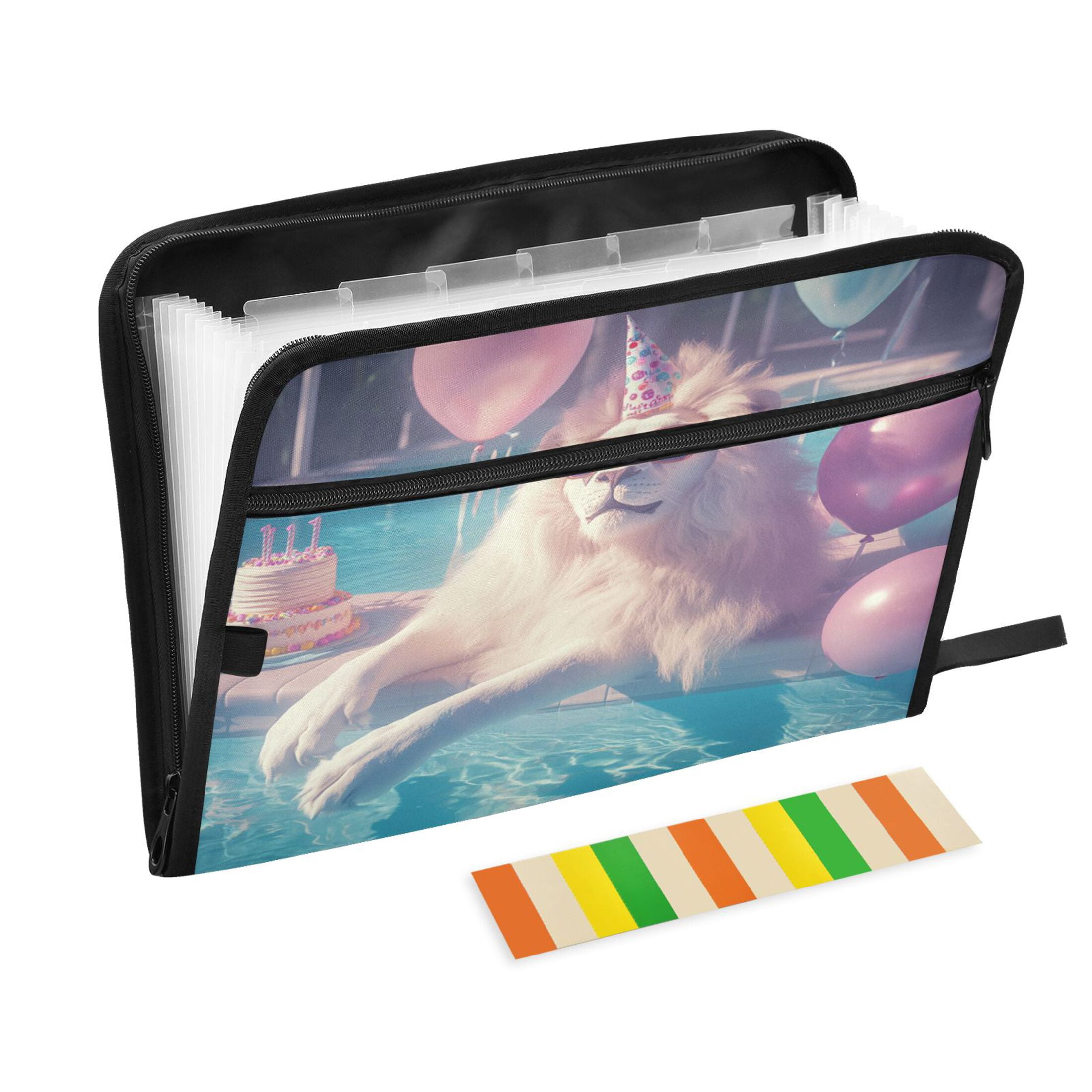 DIXRUYEE Organ Folders Expanding Folder with Color Label 13 Pocket Lion ...