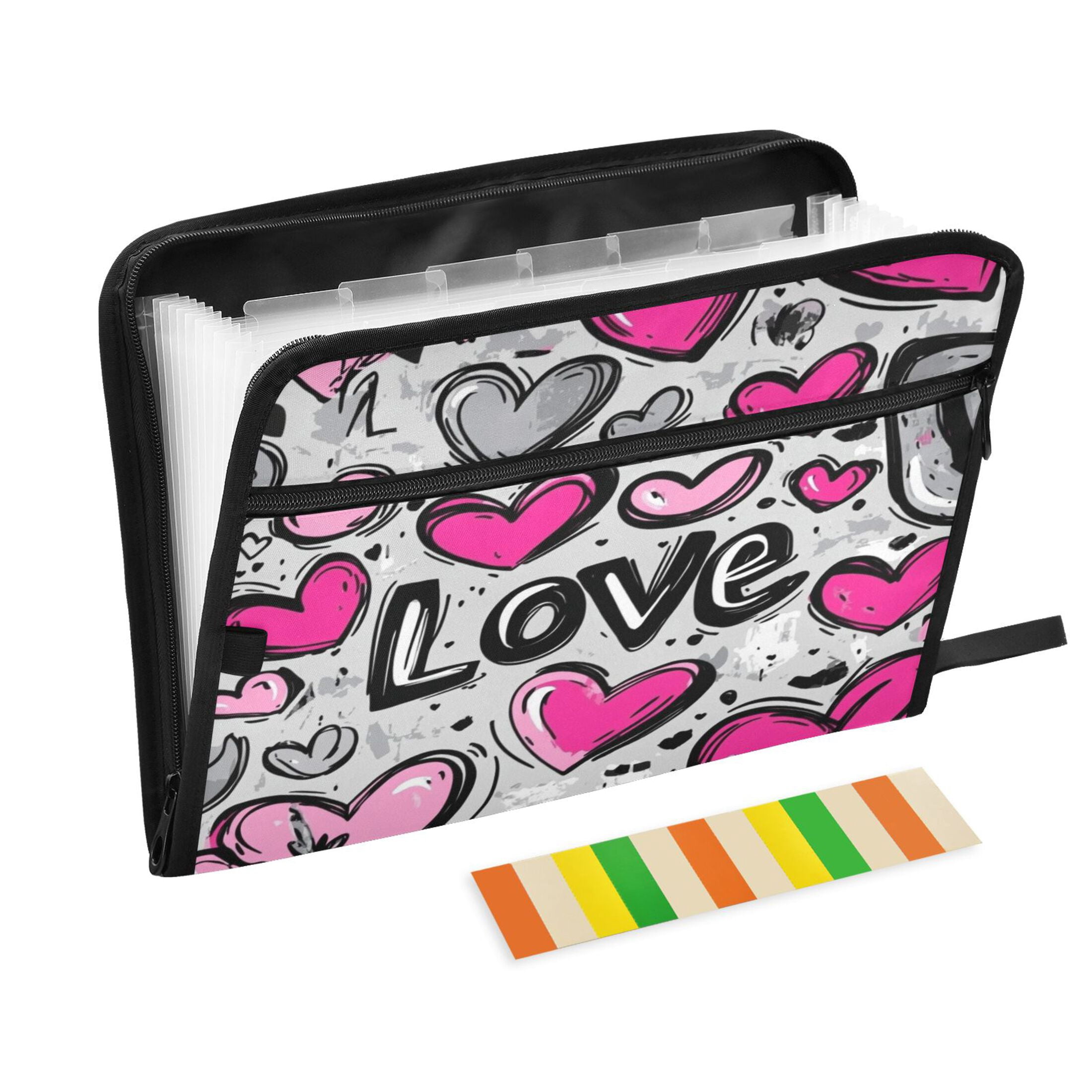 DIXRUYEE Organ Folders Expanding Folder with Color Label 13 Pocket Love ...