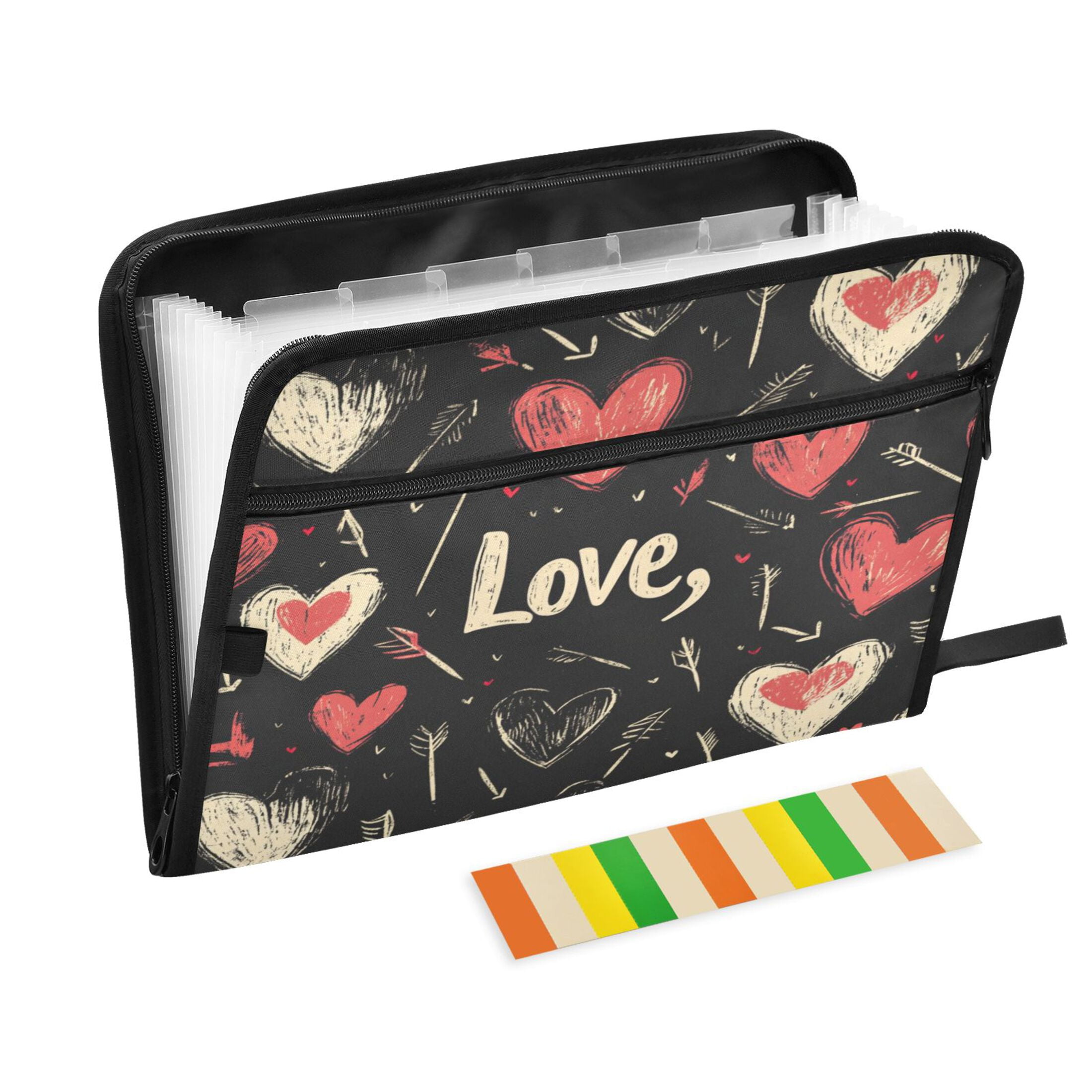 DIXRUYEE Organ Folders Expanding Folder with Color Label 13 Pocket Love ...