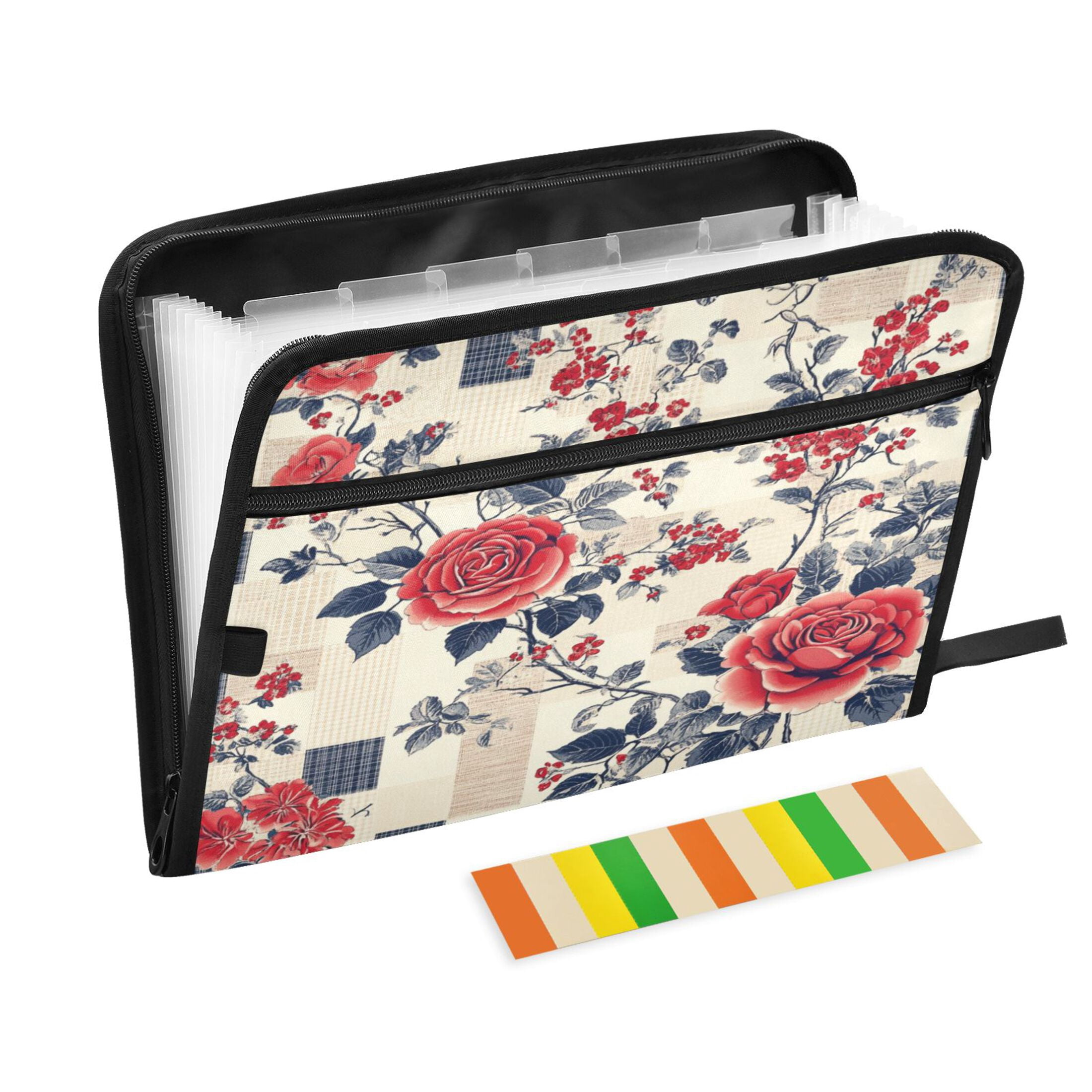 DIXRUYEE Organ Folders Expanding Folder with Color Label 13 Pocket Rose ...